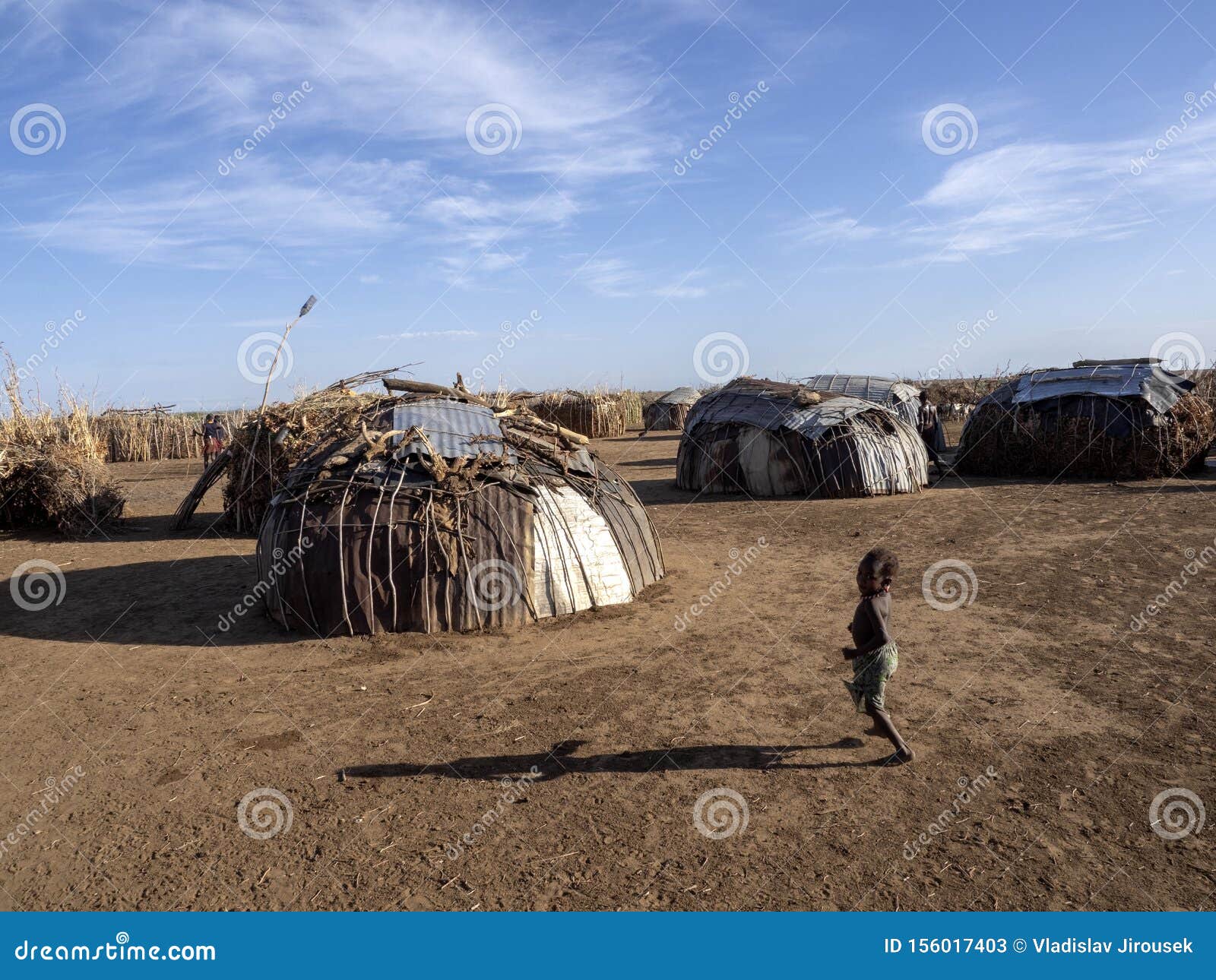 Poor Huts in Dassanech Village, Omo River, Ethiopia Editorial Stock ...
