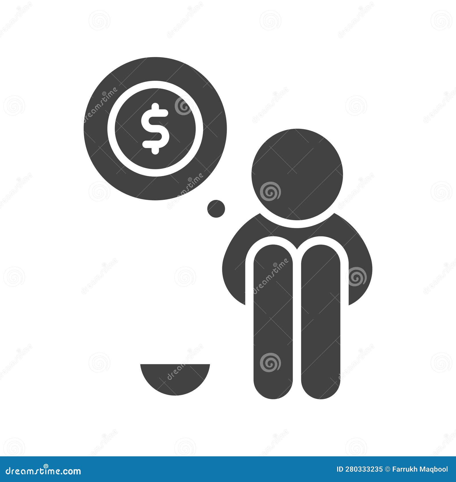 Poor icon vector image. stock vector. Illustration of icon - 280333235