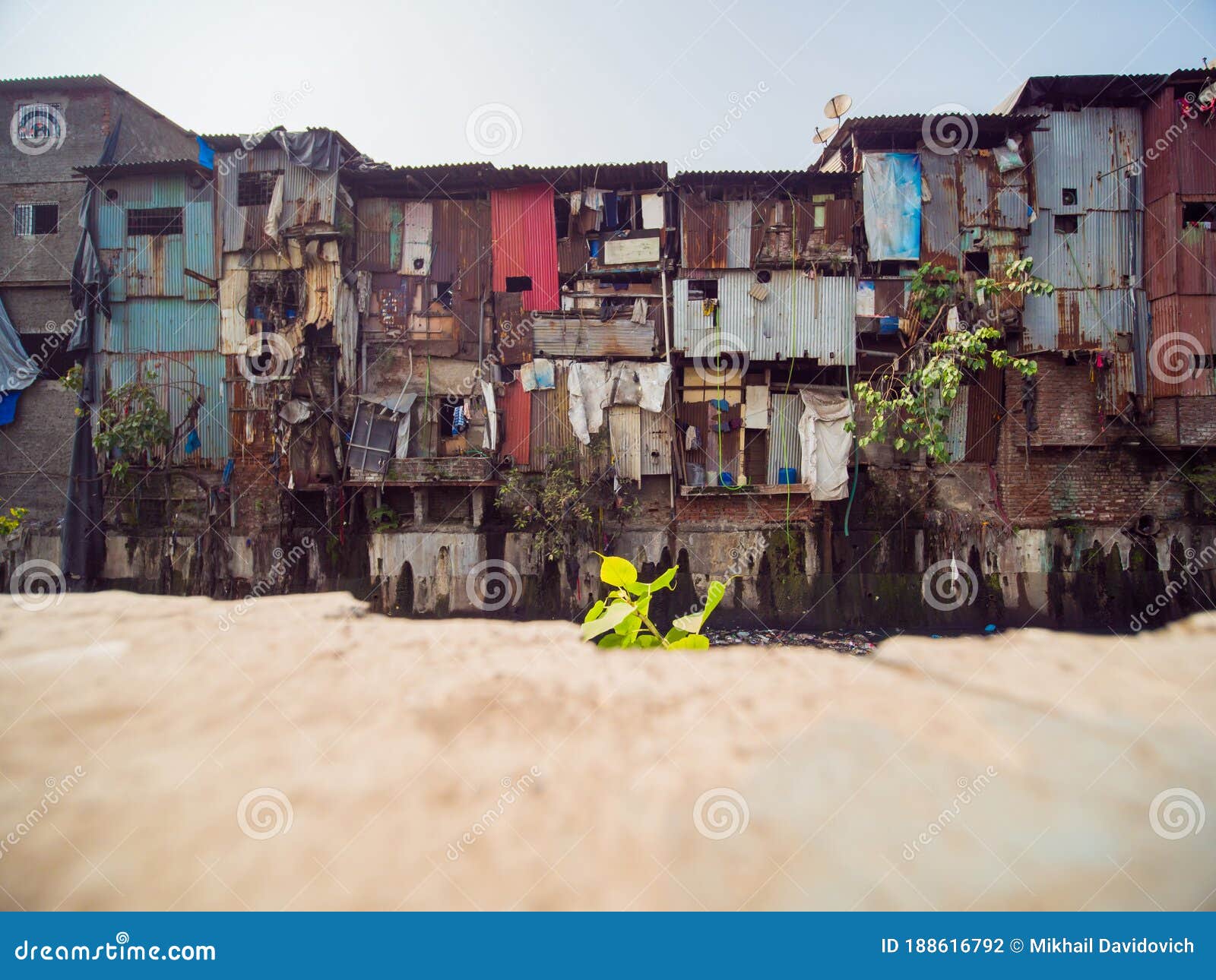 Poor and Impoverished Slums of Dharavi in the City of Mumbai. Stock ...