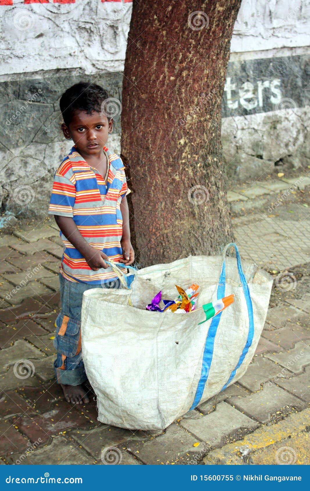 Poor Indian Boy editorial image. Image of flag, side - 15600755