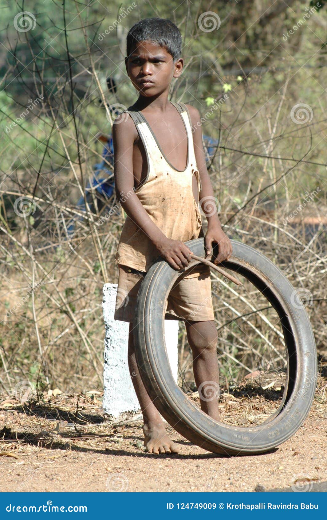 Poor Indian Young Boy Closeup Editorial Stock Image - Image of building ...