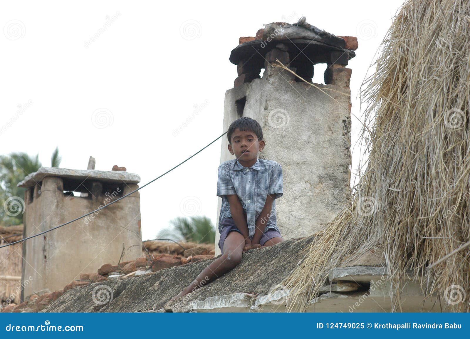 Poor Indian Young Boy Closeup Editorial Image - Image of child ...