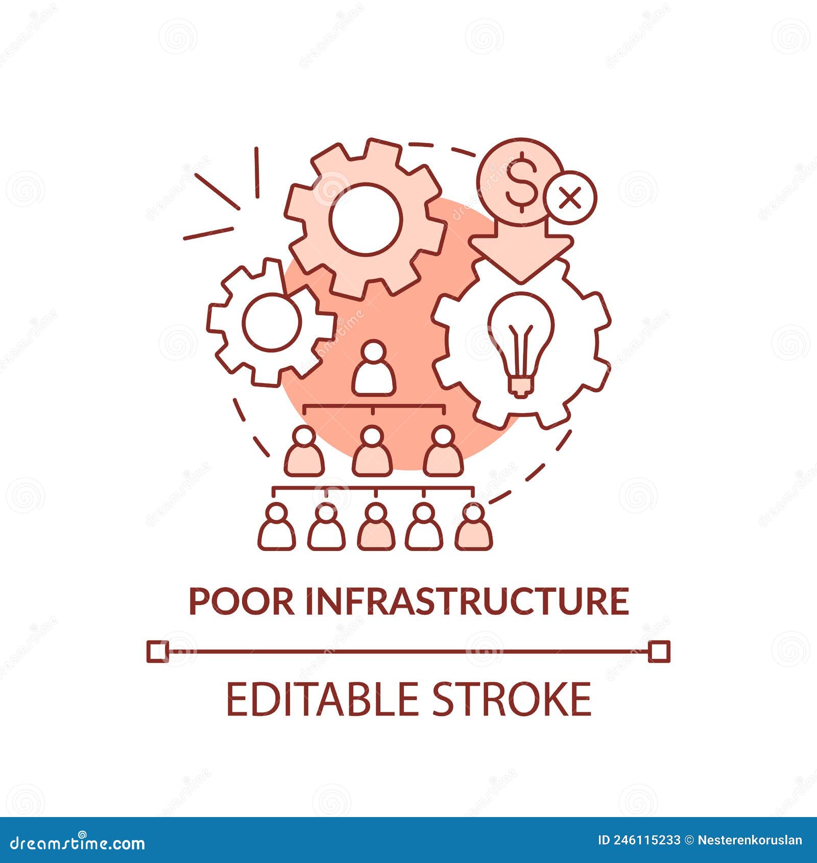Poor Infrastructure Terracotta Concept Icon Stock Vector - Illustration ...