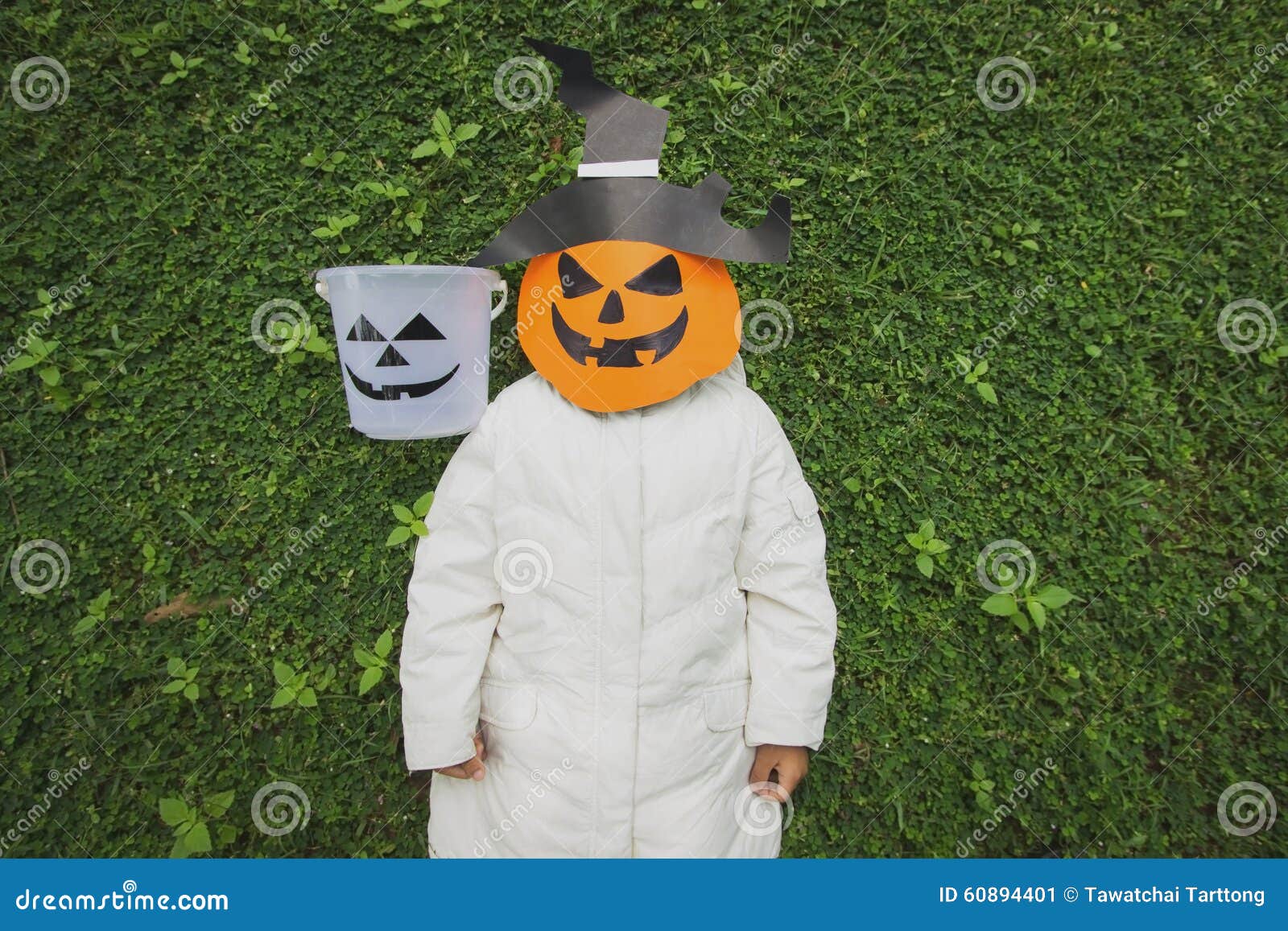 Poor Kids Play Halloween with the Mask Stock Image - Image of jack ...