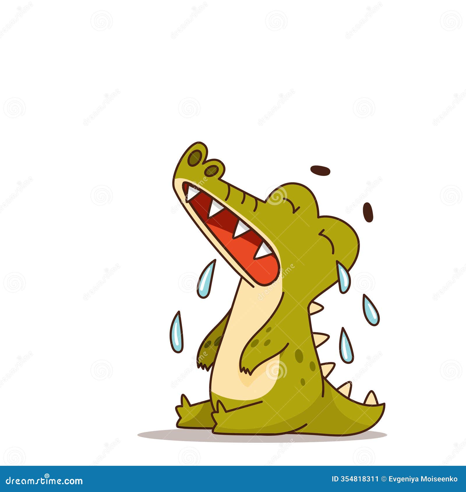 The Poor Little Crocodile is Crying a Lot. Stock Illustration ...