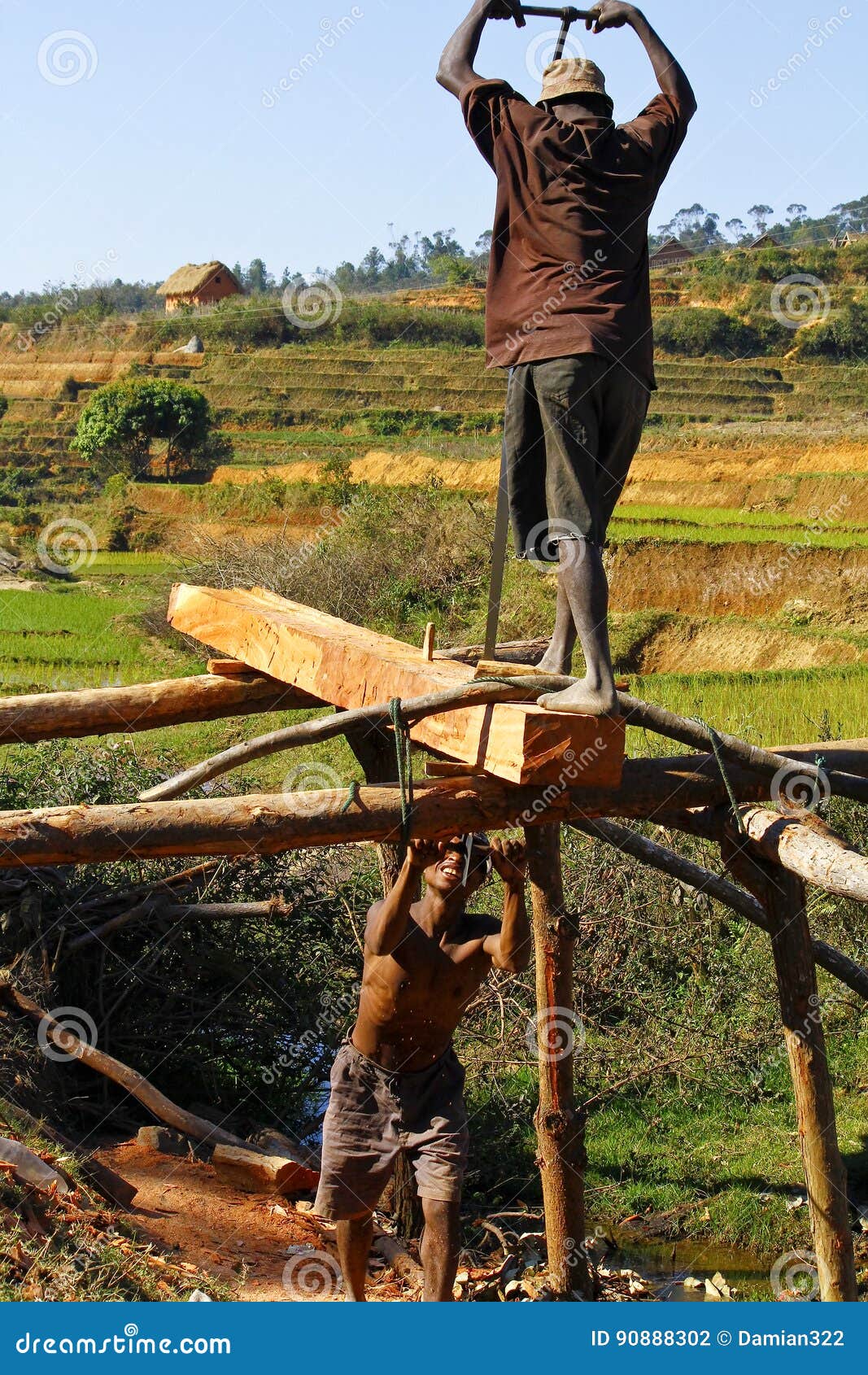Poor Malagasy Boy Carrying Plastic Water Bucket Stock Photography ...
