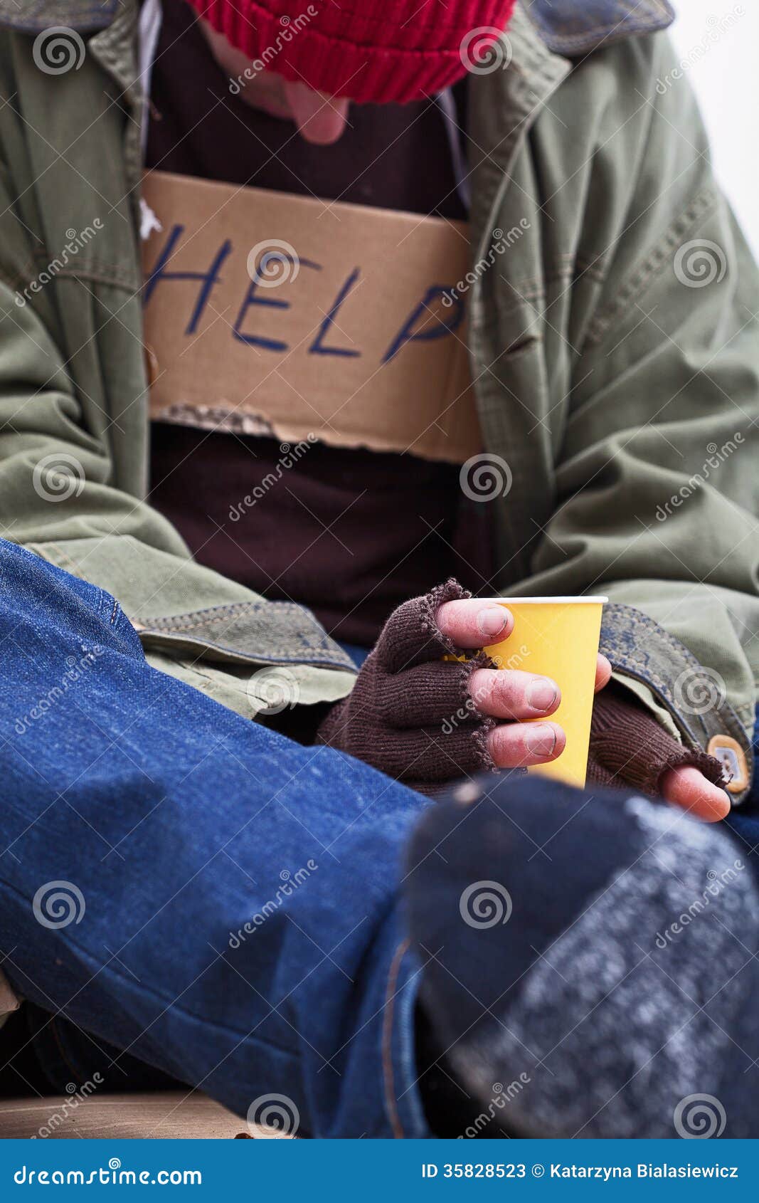 Poor Man Begging for a Help Stock Image - Image of begging, hungry ...