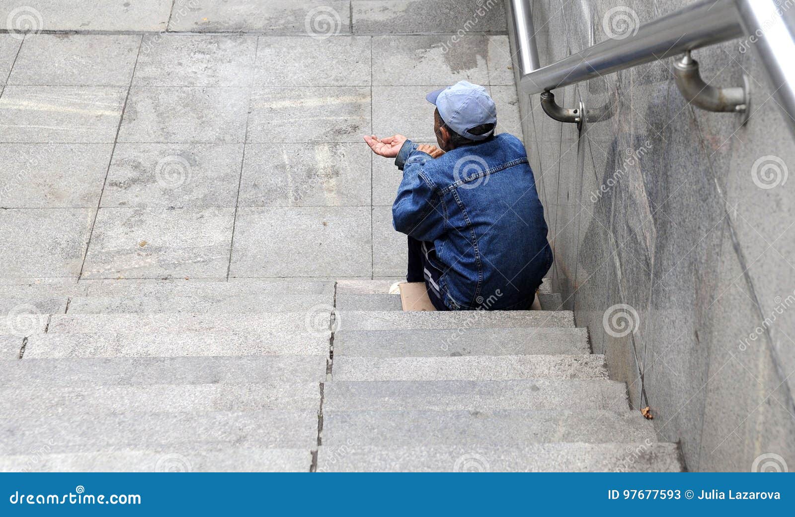 Poor Man Begging on the Street Editorial Stock Photo - Image of help ...