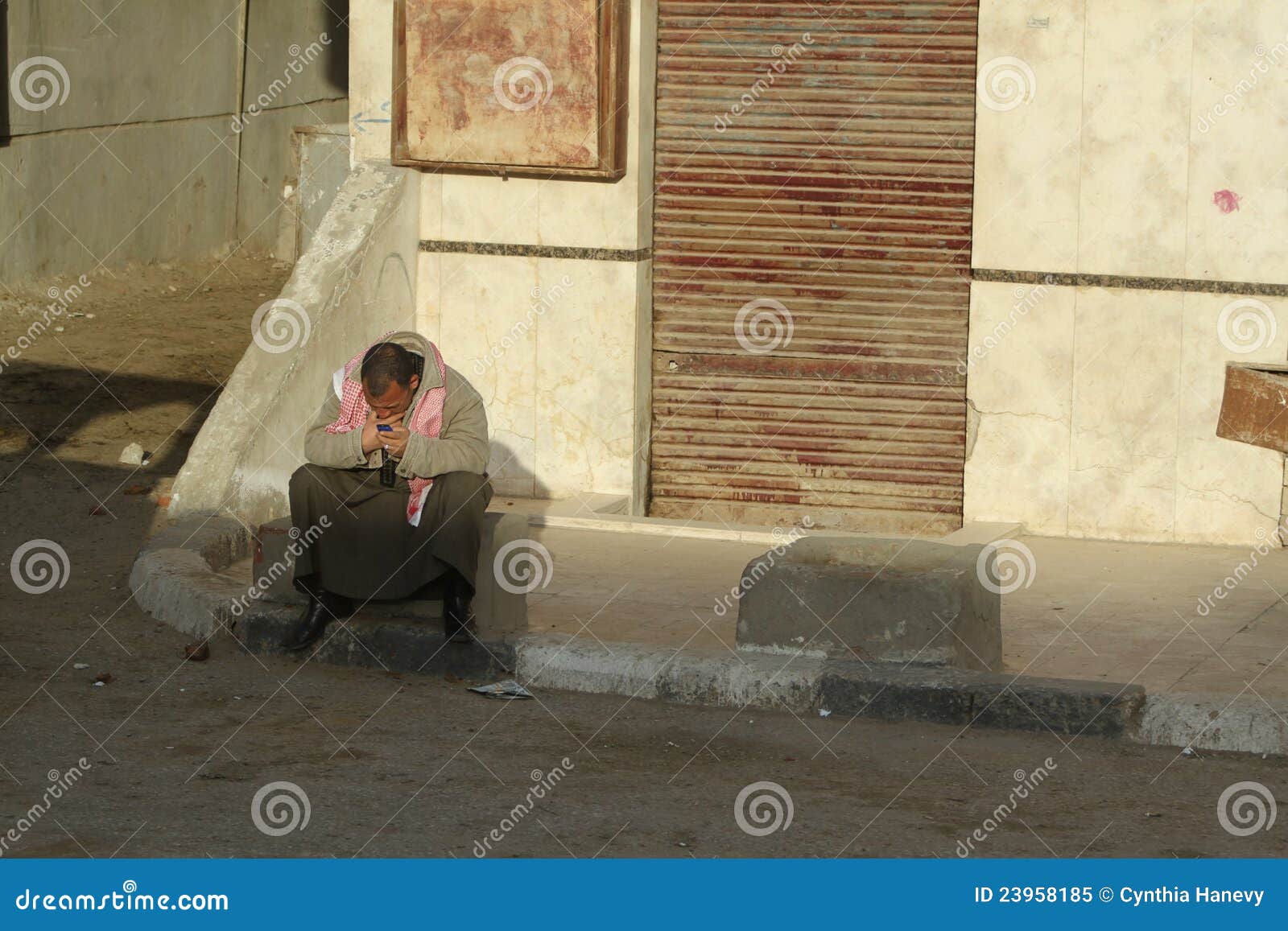 Poor Man with Cell Phone in Cairo, Egypt Editorial Image - Image of ...