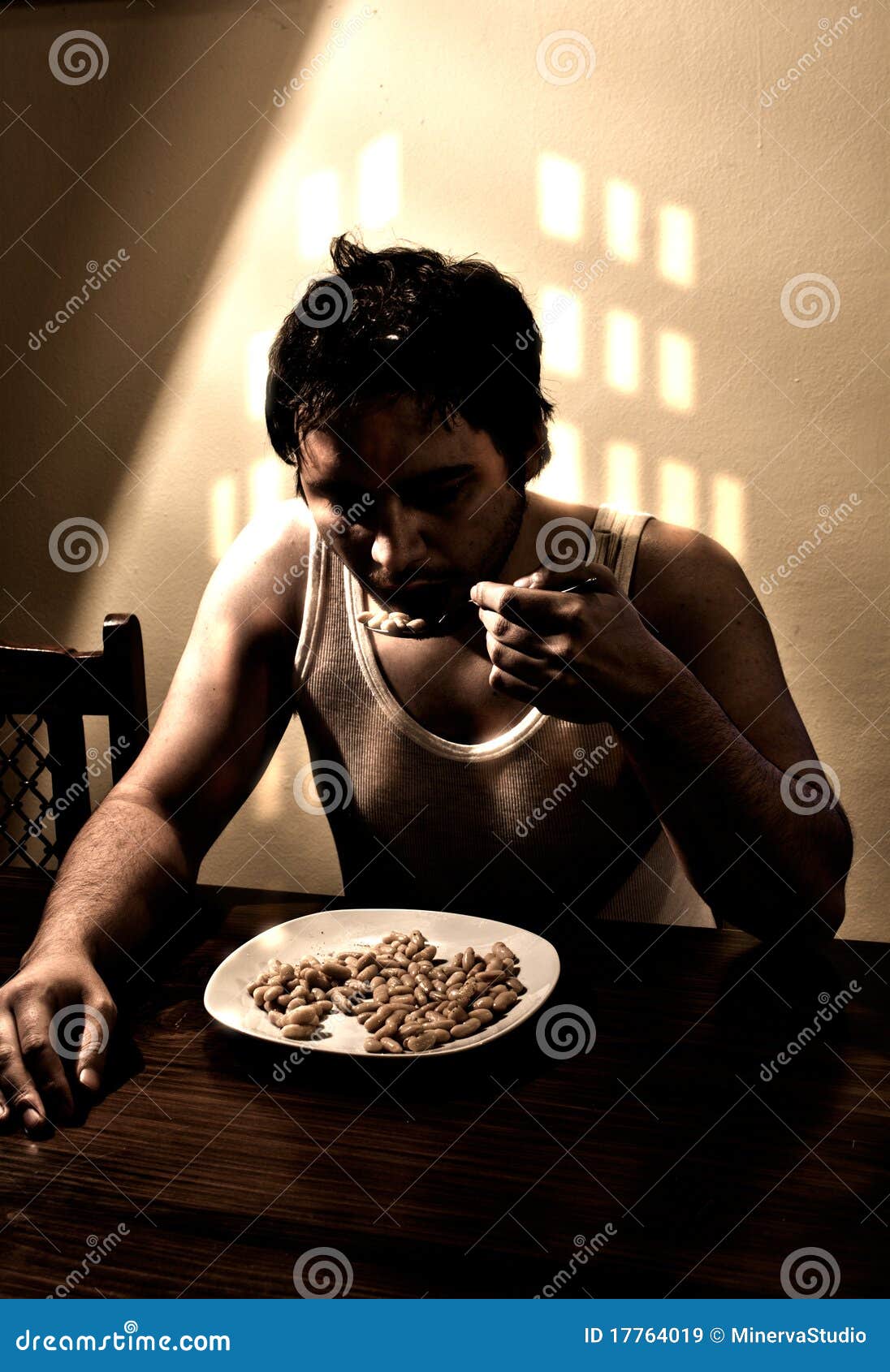 Poor Man Eating stock image. Image of humanity, baton - 17764019