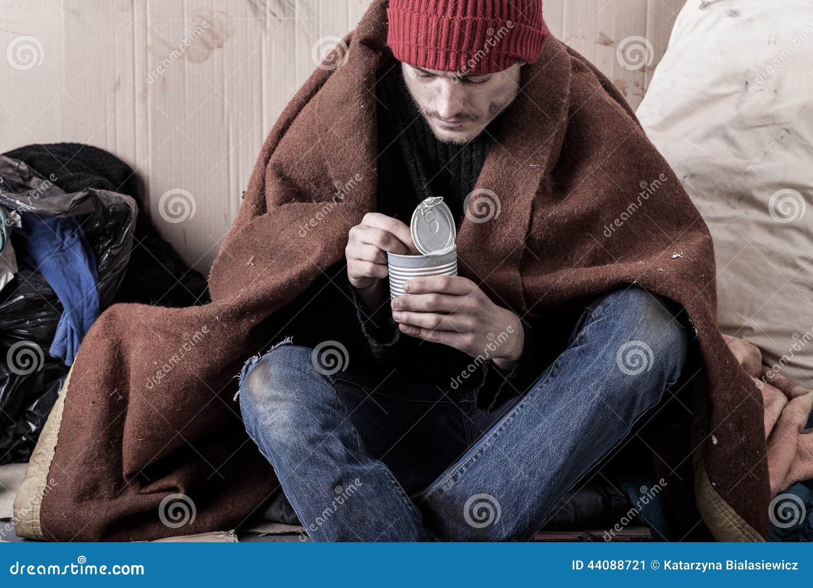 The Poor Man Eating on the Street Stock Image - Image of hunger, beggar ...