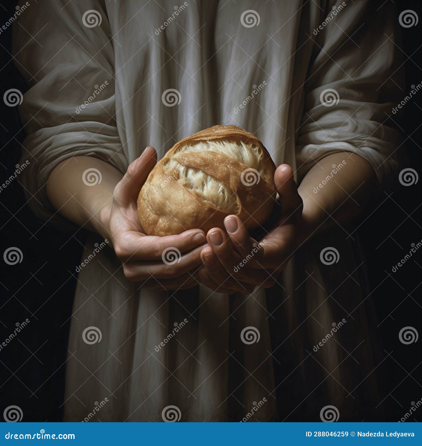 The Poor Man S Hands are Holding Bread. Stock Image - Image of give ...