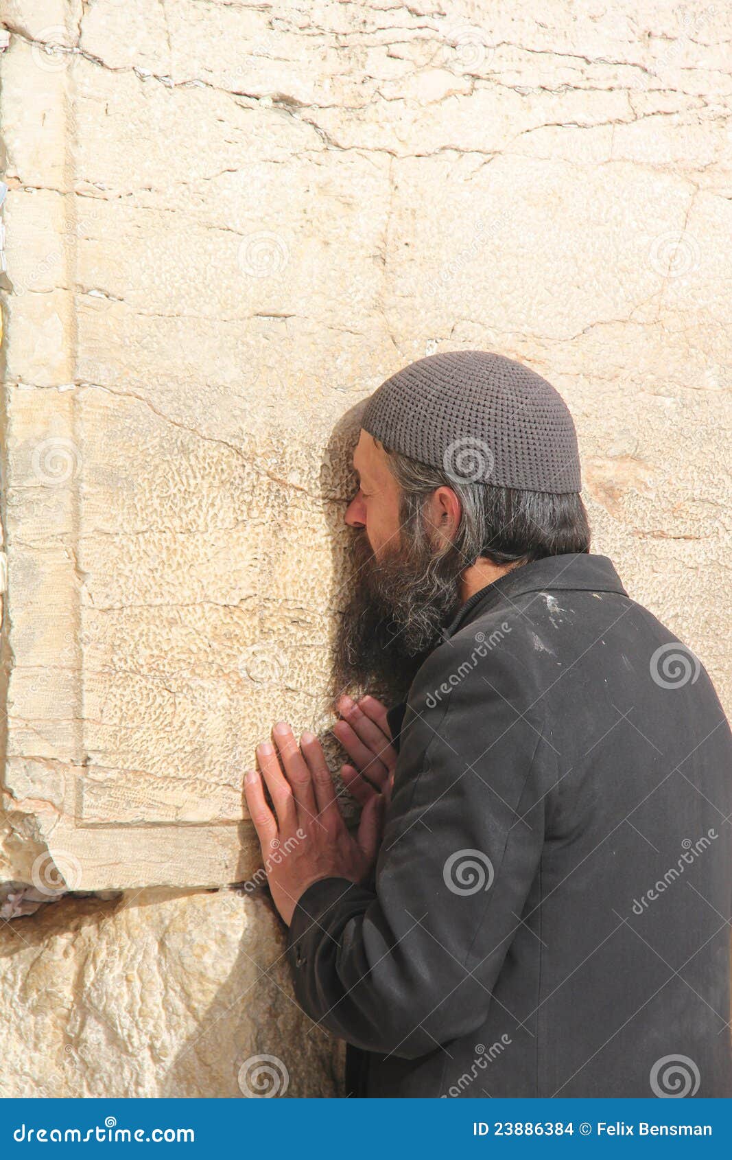 Poor Man at the Wailing Wall Editorial Stock Image - Image of building ...