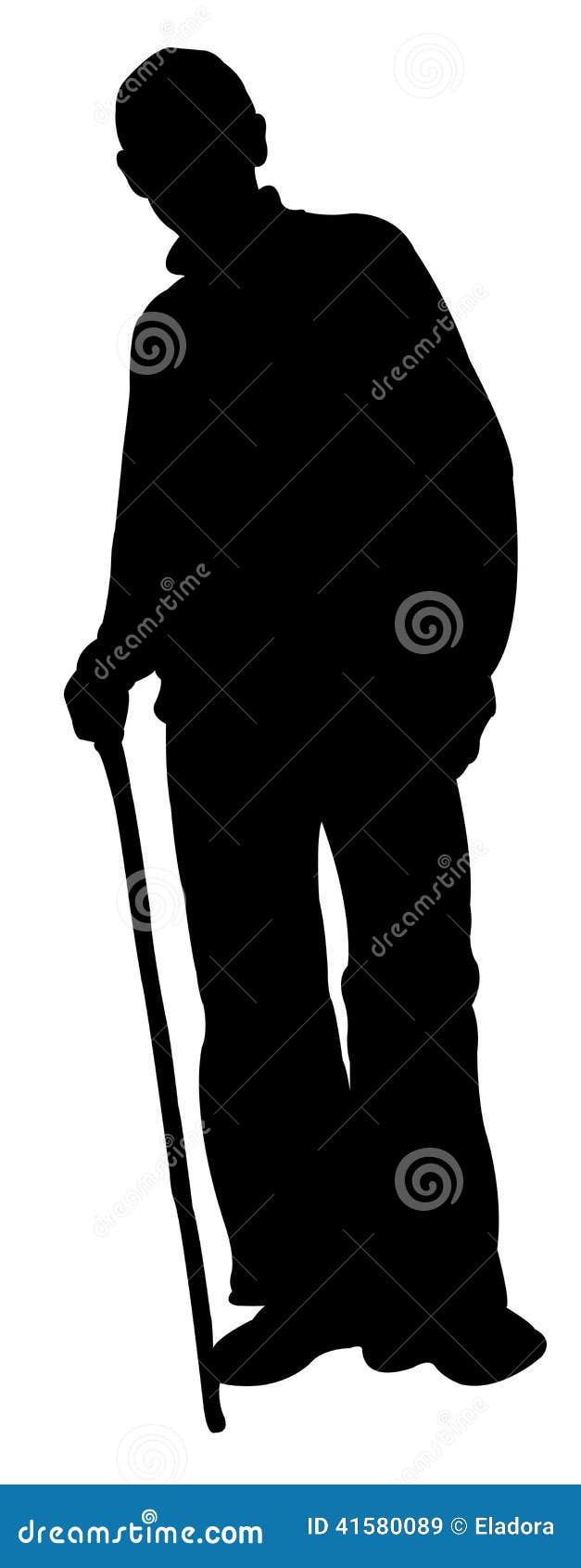 A Poor Man with Walking Stick Stock Vector - Illustration of despair ...