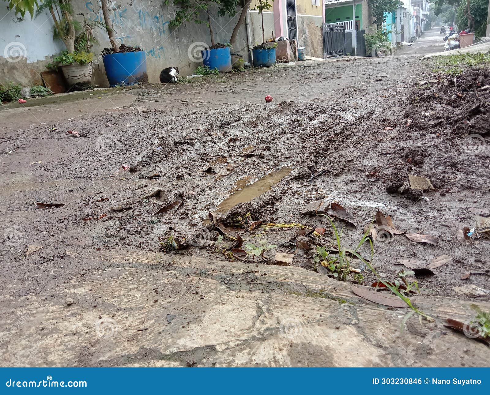 Poor and Muddy Road Conditions Stock Photo - Image of road, cond: 303230846