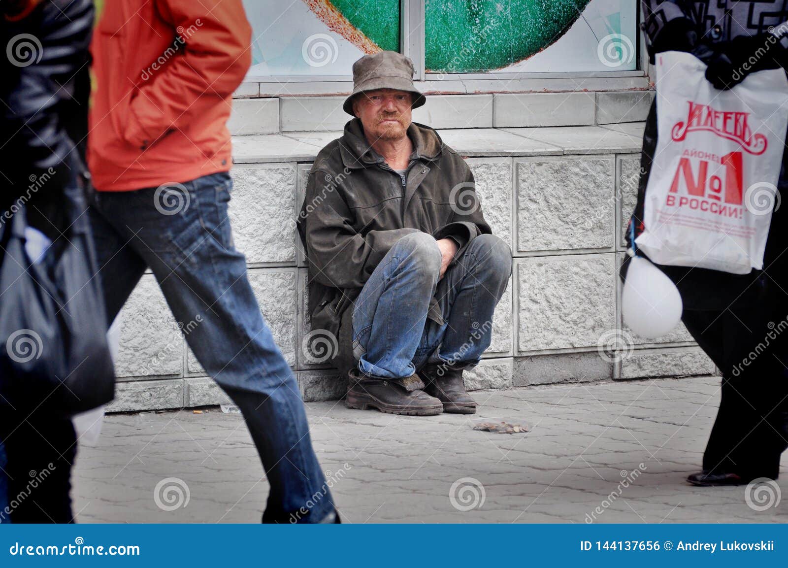 Poor Old Man Begging Passers-by Editorial Photo - Image of poverty ...