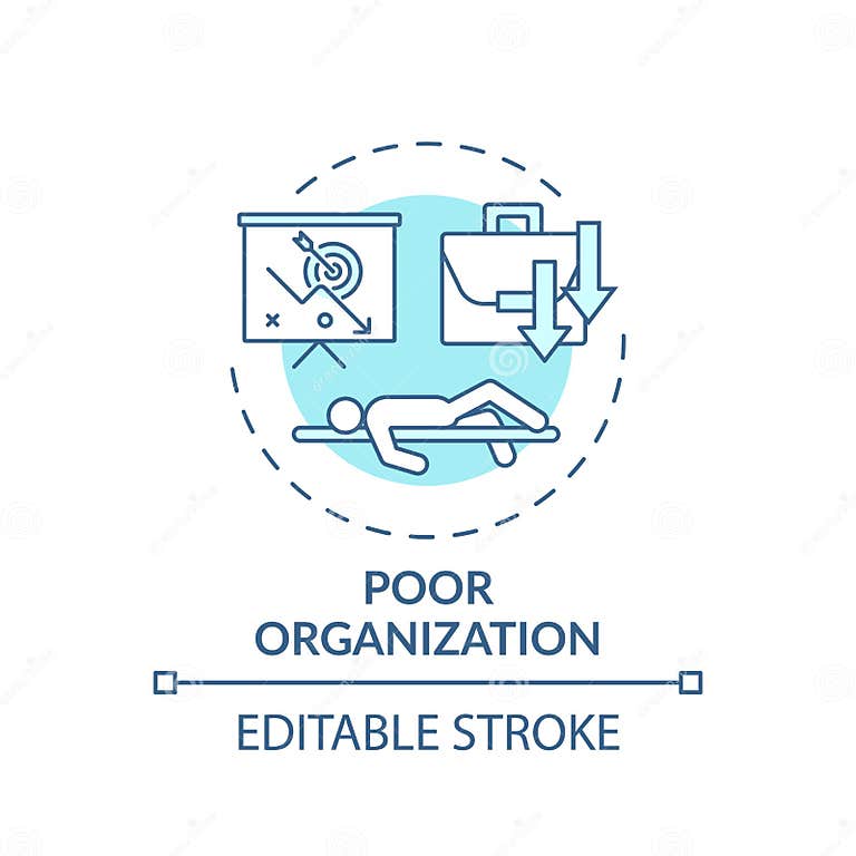Poor Organization Concept Icon Stock Vector - Illustration of outline ...