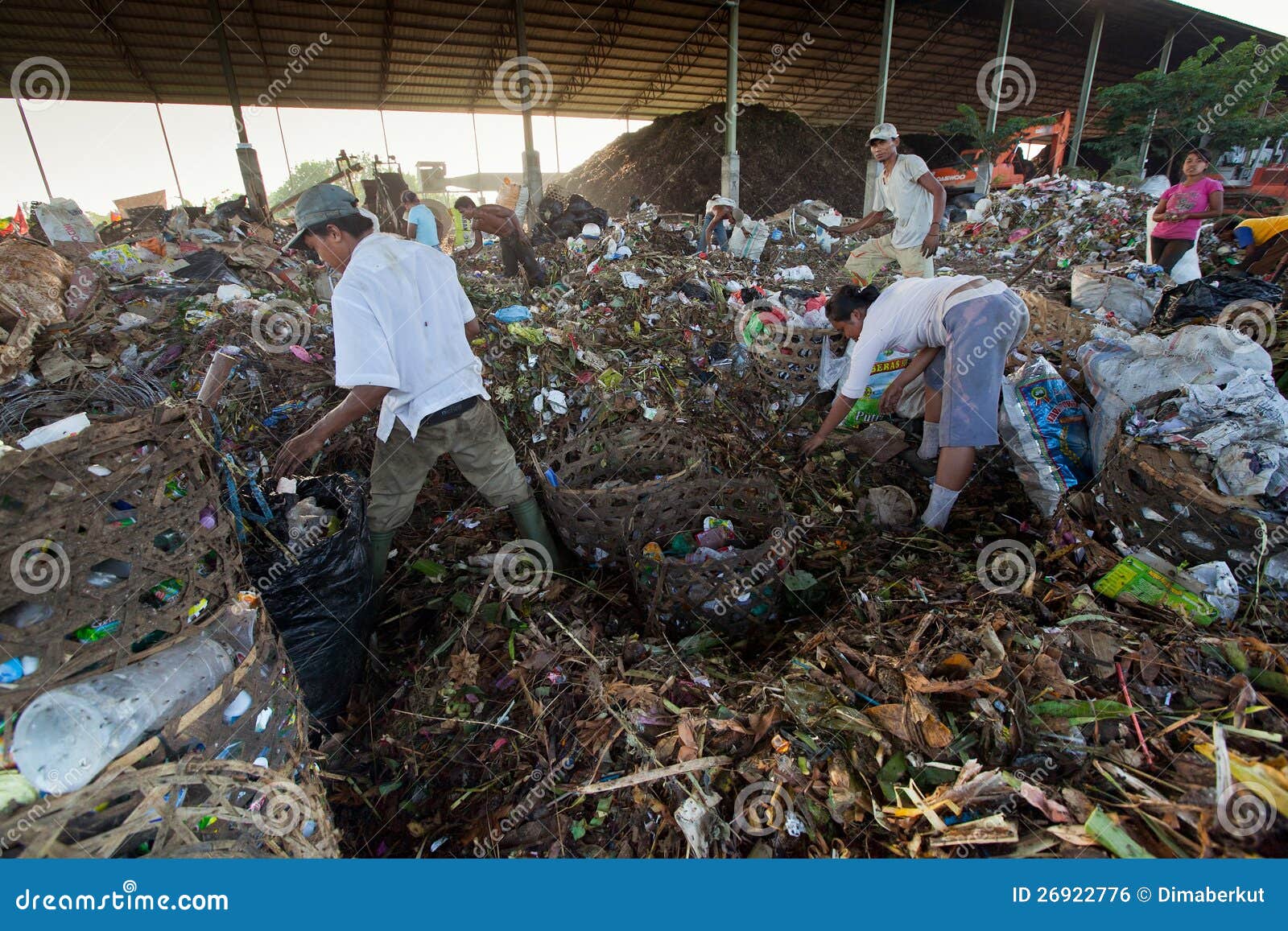 Poor People Working in a Scavenging at the Dump Editorial Photo - Image ...