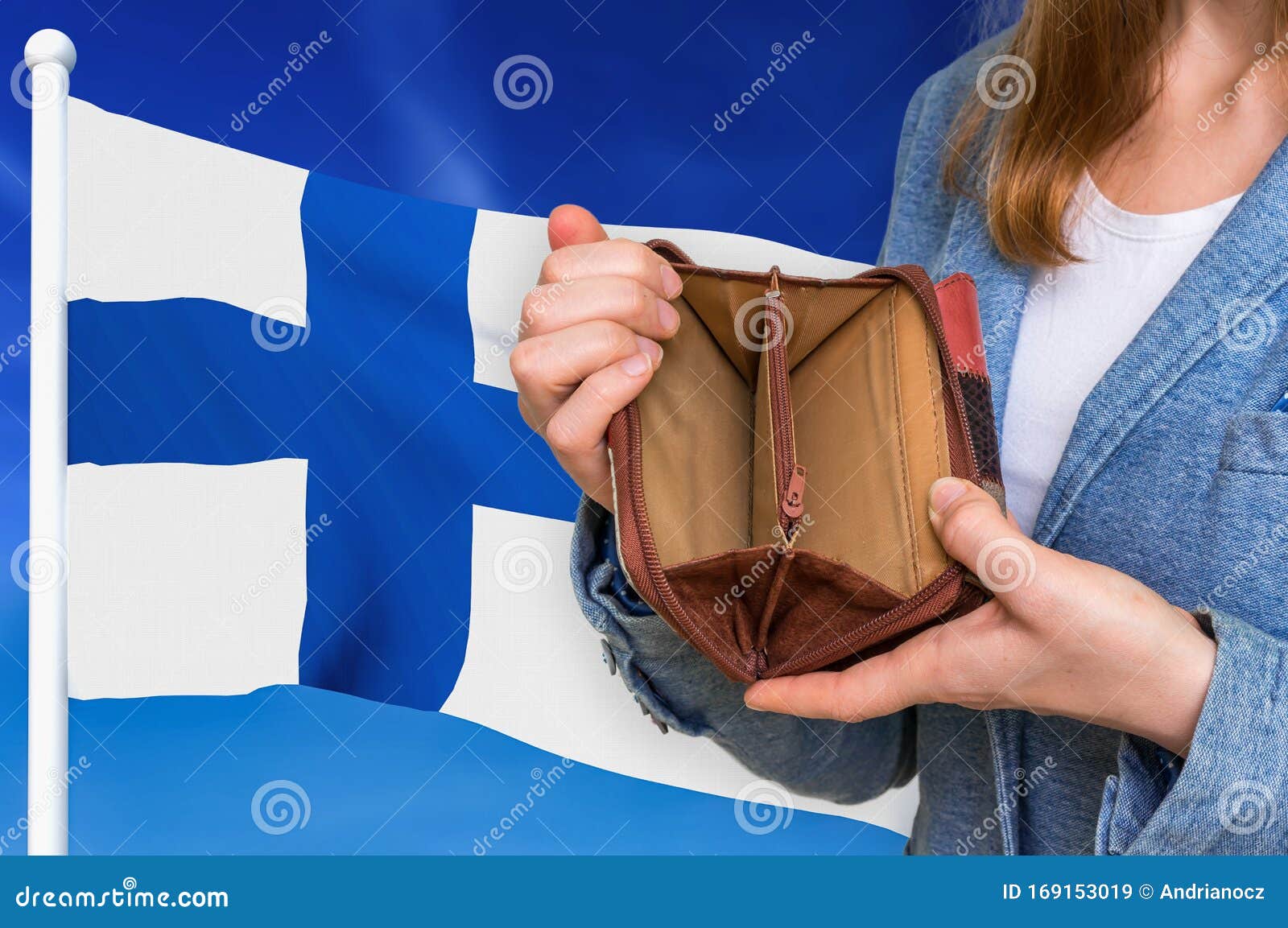 Poor Person with Empty Wallet in Finland Stock Image - Image of ...