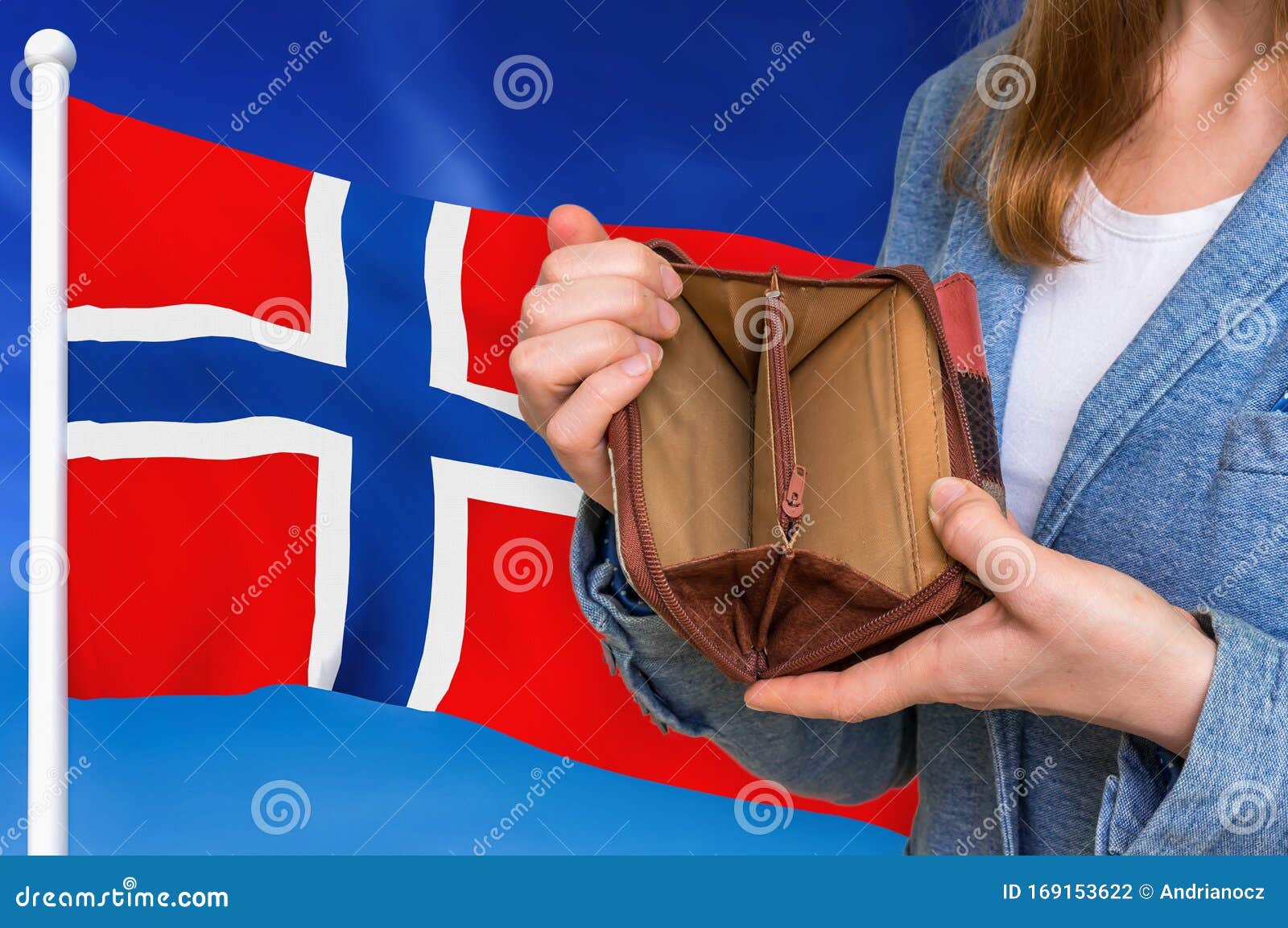Poor Person with Empty Wallet in Norway Stock Photo - Image of banking ...