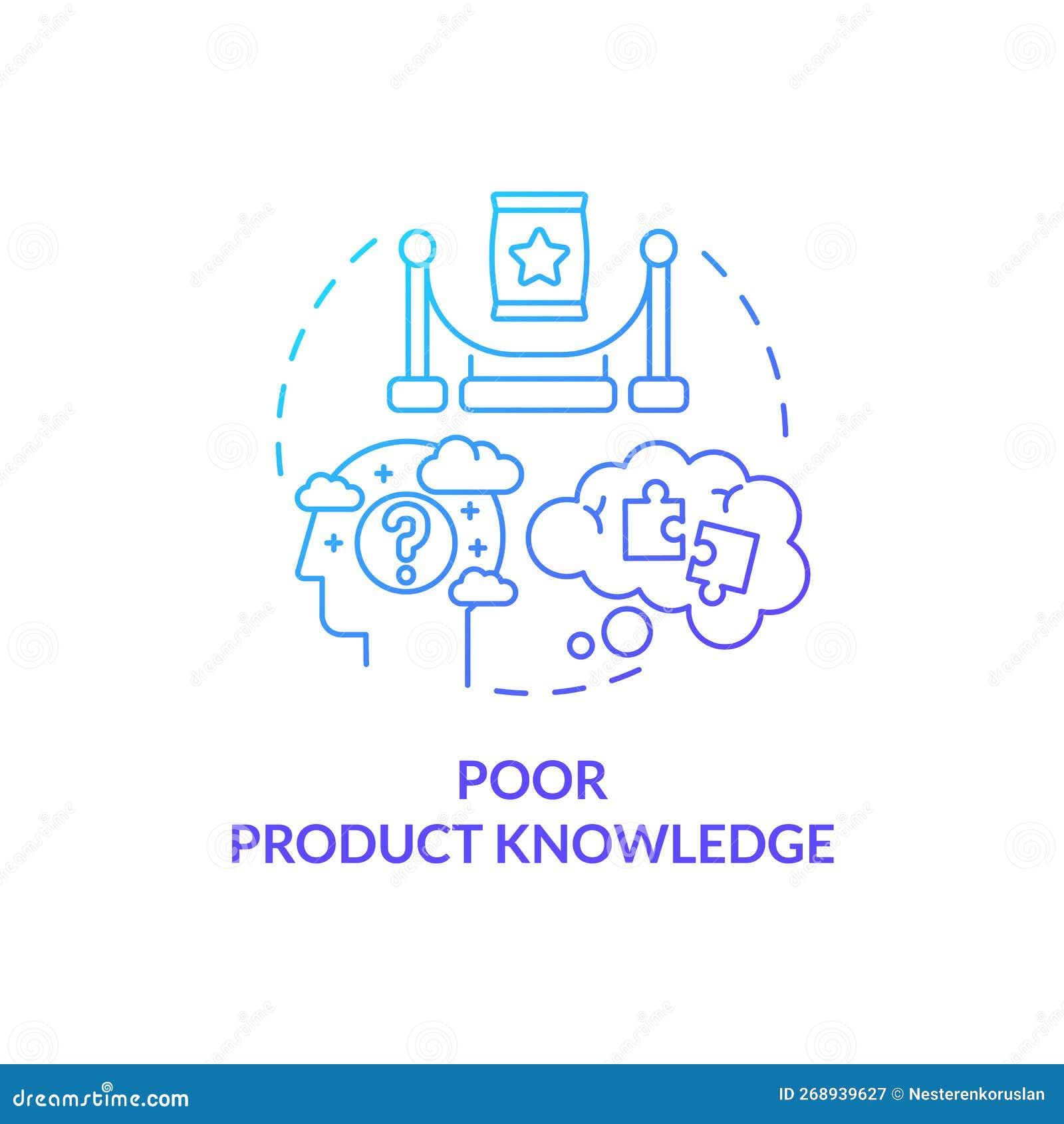 Poor Product Knowledge Blue Gradient Concept Icon Stock Illustration ... Poor Product Knowledge Blue Gradient Concept Icon Stock Illustration ...