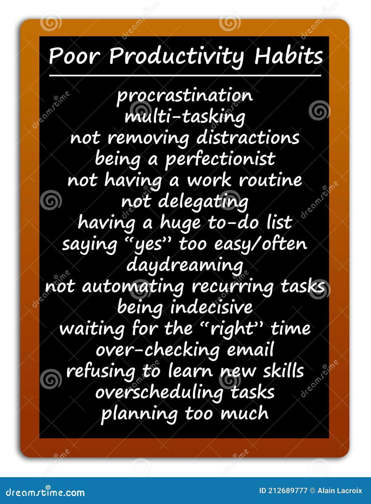 Poor productivity habits stock illustration. Illustration of automating ...