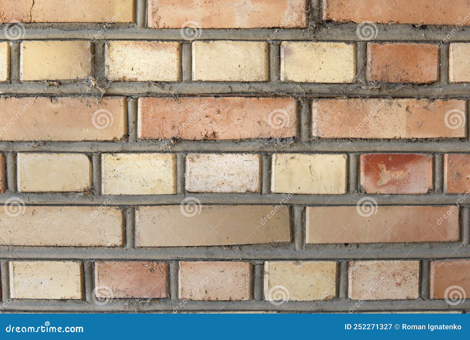 Poor Quality Made Brick Wall with Uneven Layers of Mortar Stock Image ...