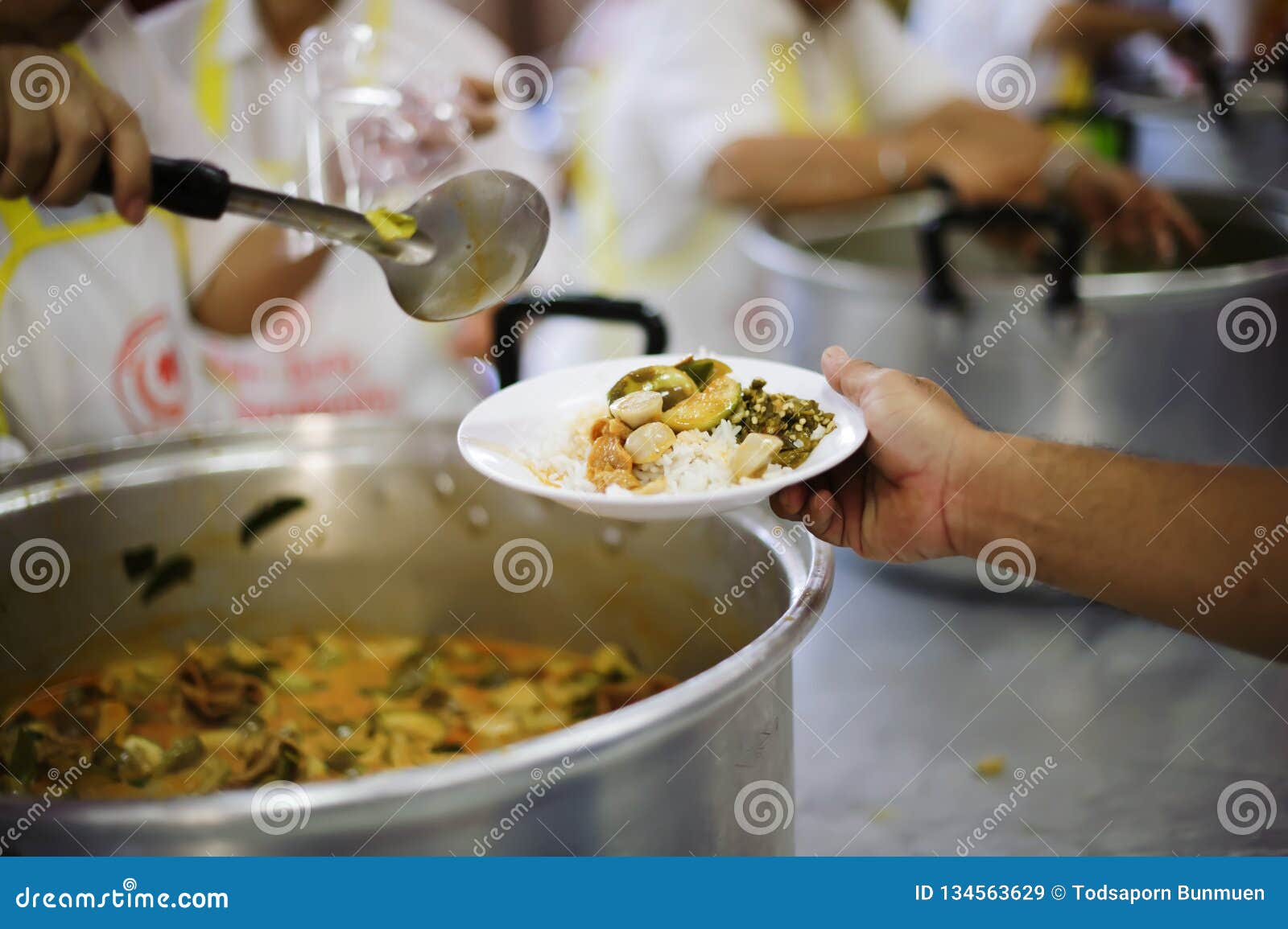 The Poor are Reaching for Food, are Sociable Stock Image - Image of ...