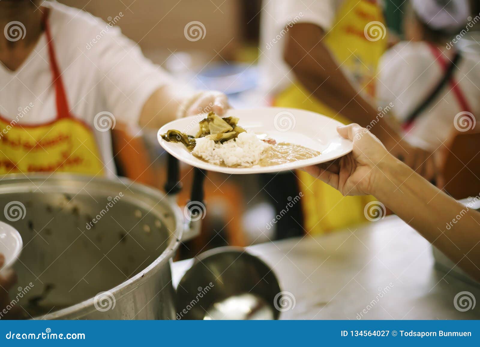 The Poor are Reaching for Food, are Sociable Stock Image - Image of ...