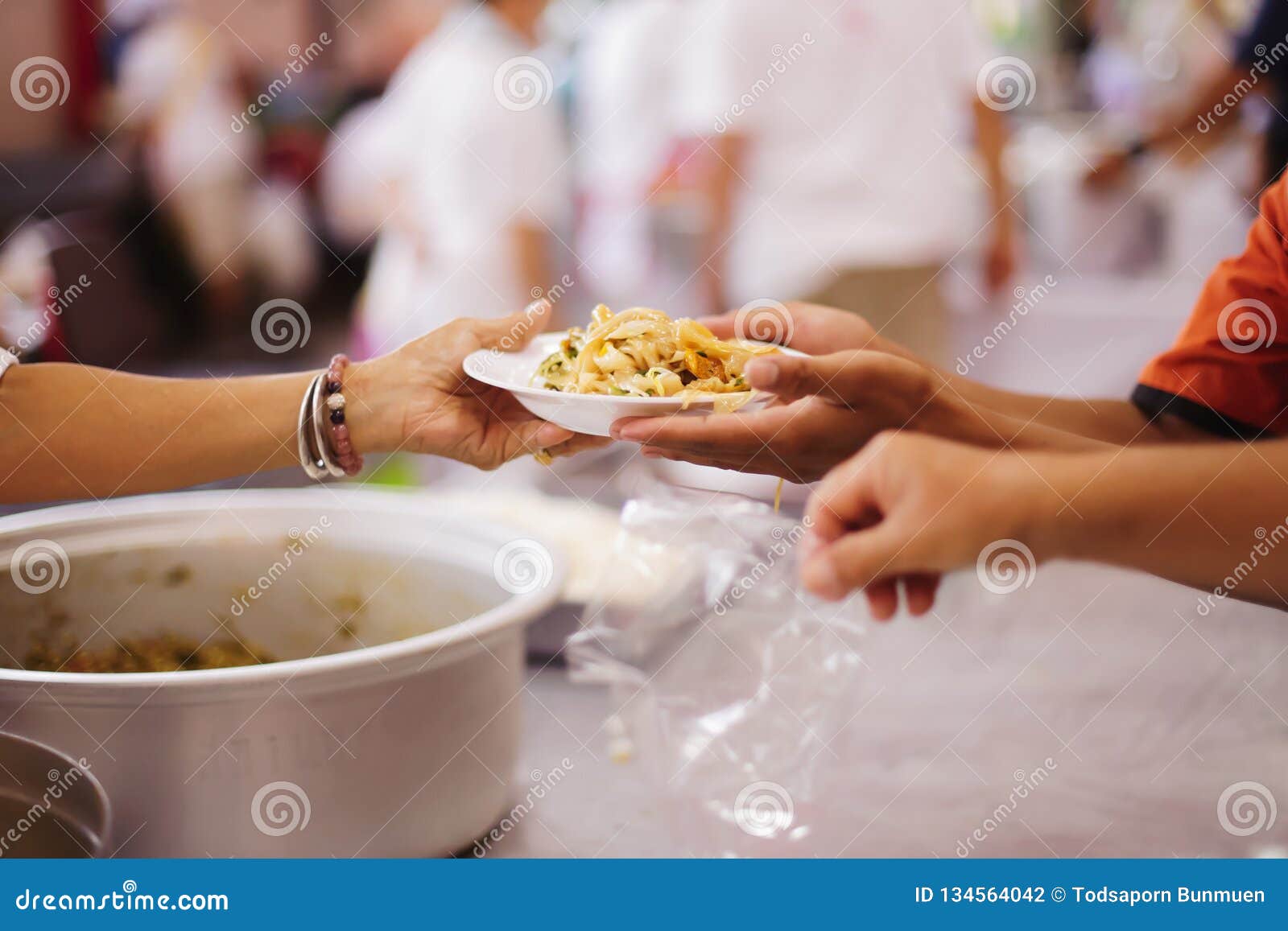 The Poor are Reaching for Food, are Sociable Stock Photo - Image of ...