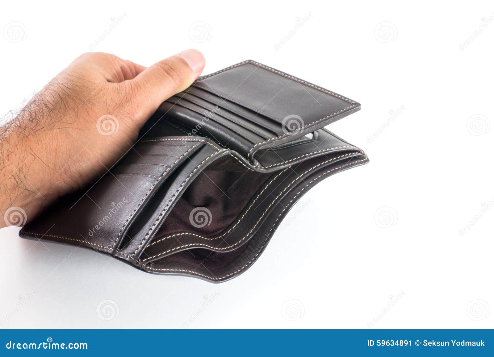 Poor Represented by Empty Wallet Stock Image - Image of leather ...