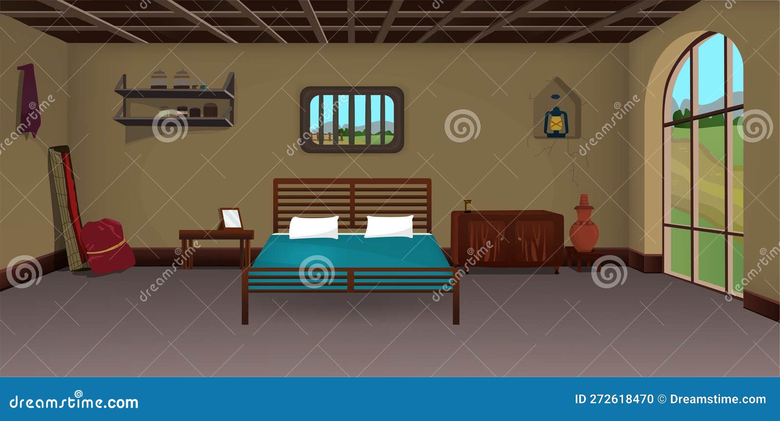 Village Poor House Vector Illustration Isolated On White Background For ...