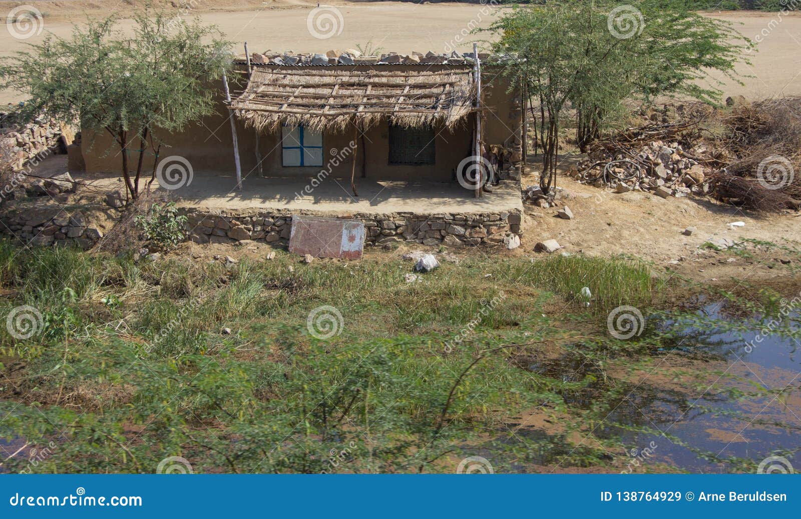 Poor Rural Home in India stock image. Image of home - 138764929