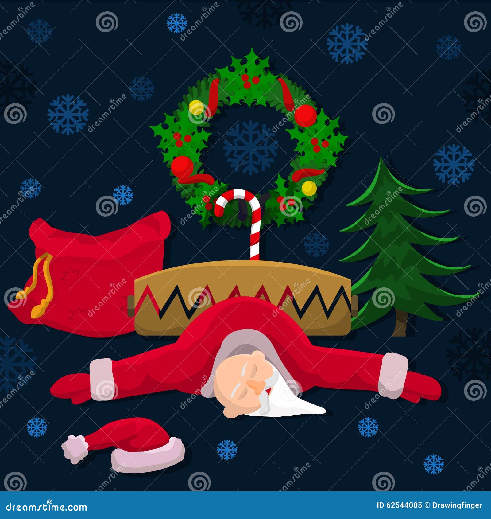 Poor Santa Claus in a trap stock vector. Illustration of risk - 62544085