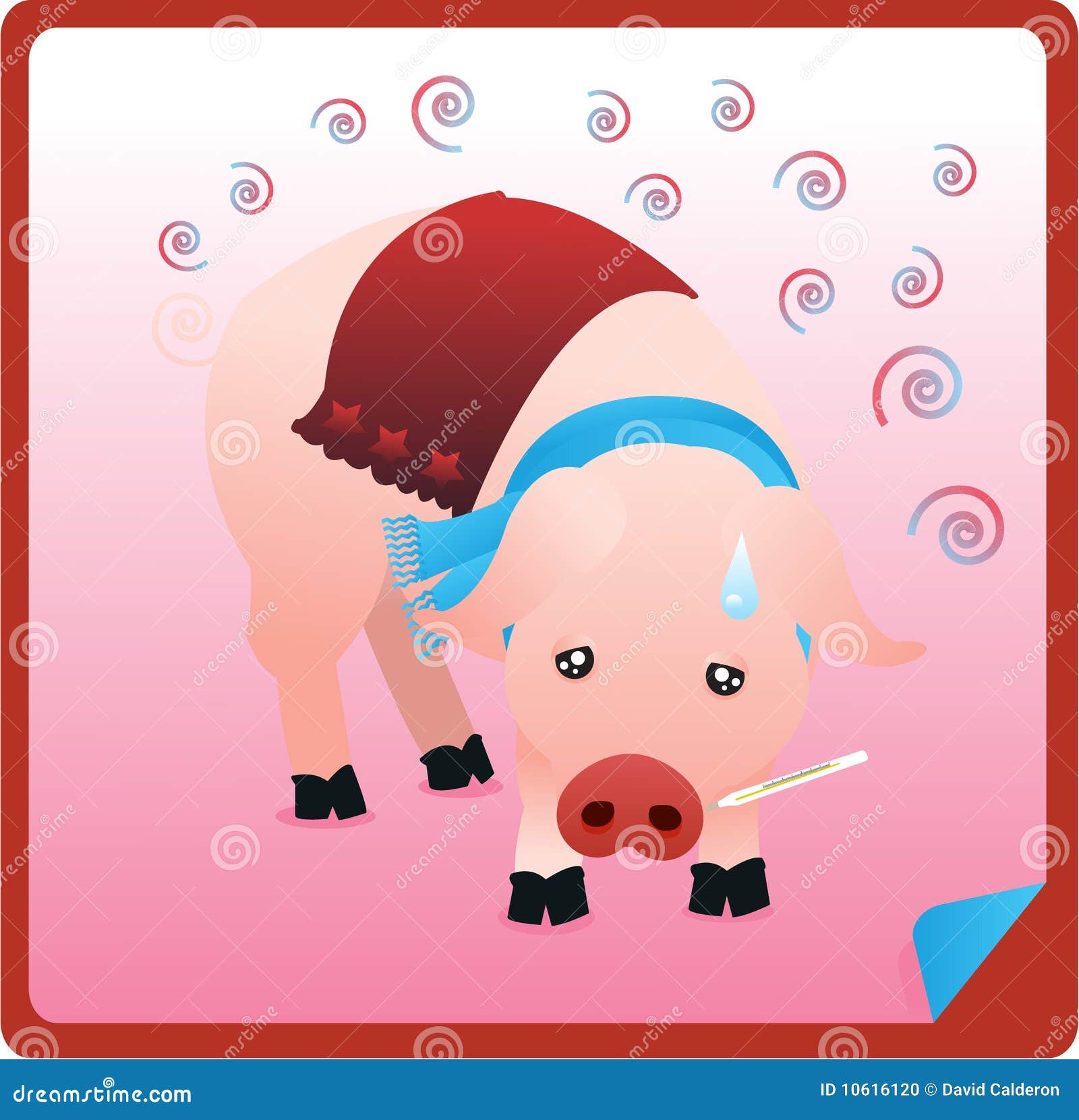 Poor Sick Pig stock vector. Illustration of warning, swine - 10616120