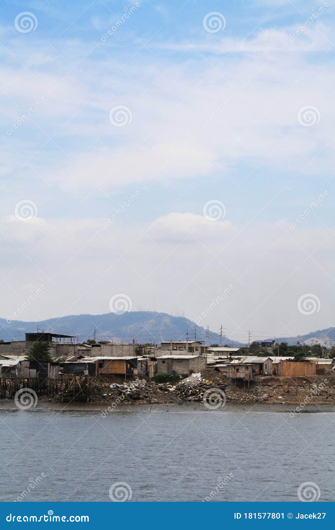 Poor slum area in Panama. stock image. Image of town - 181577801