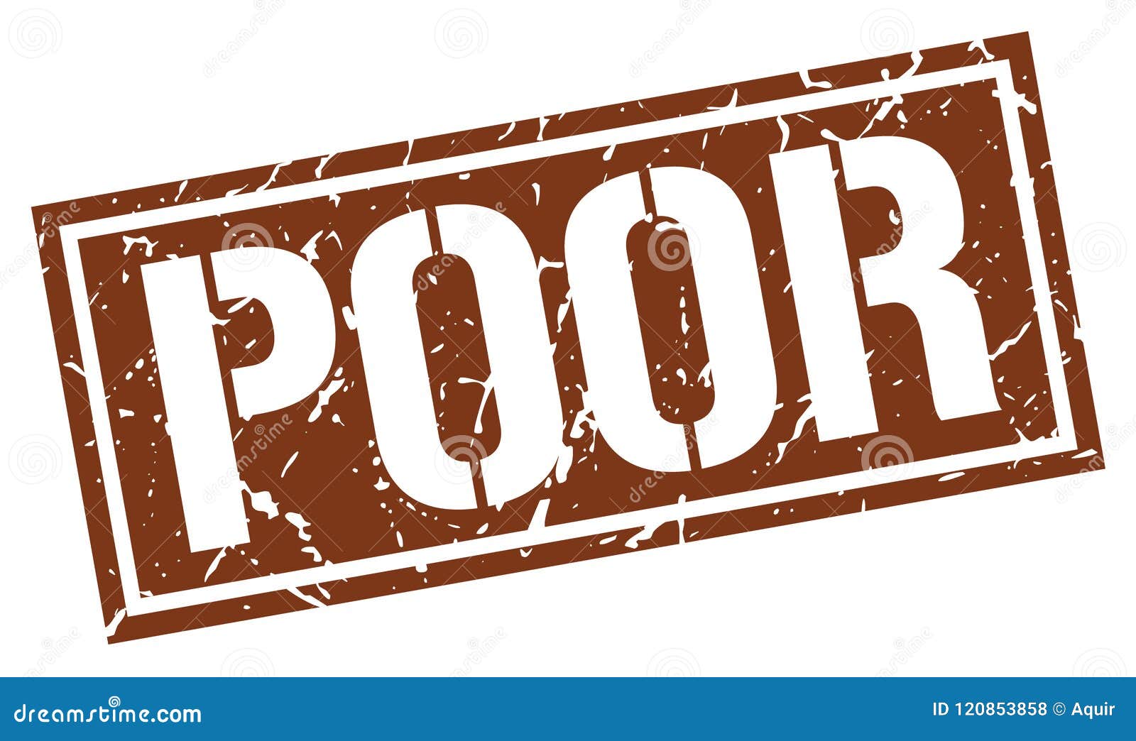 Poor stamp stock vector. Illustration of square, brown - 120853858