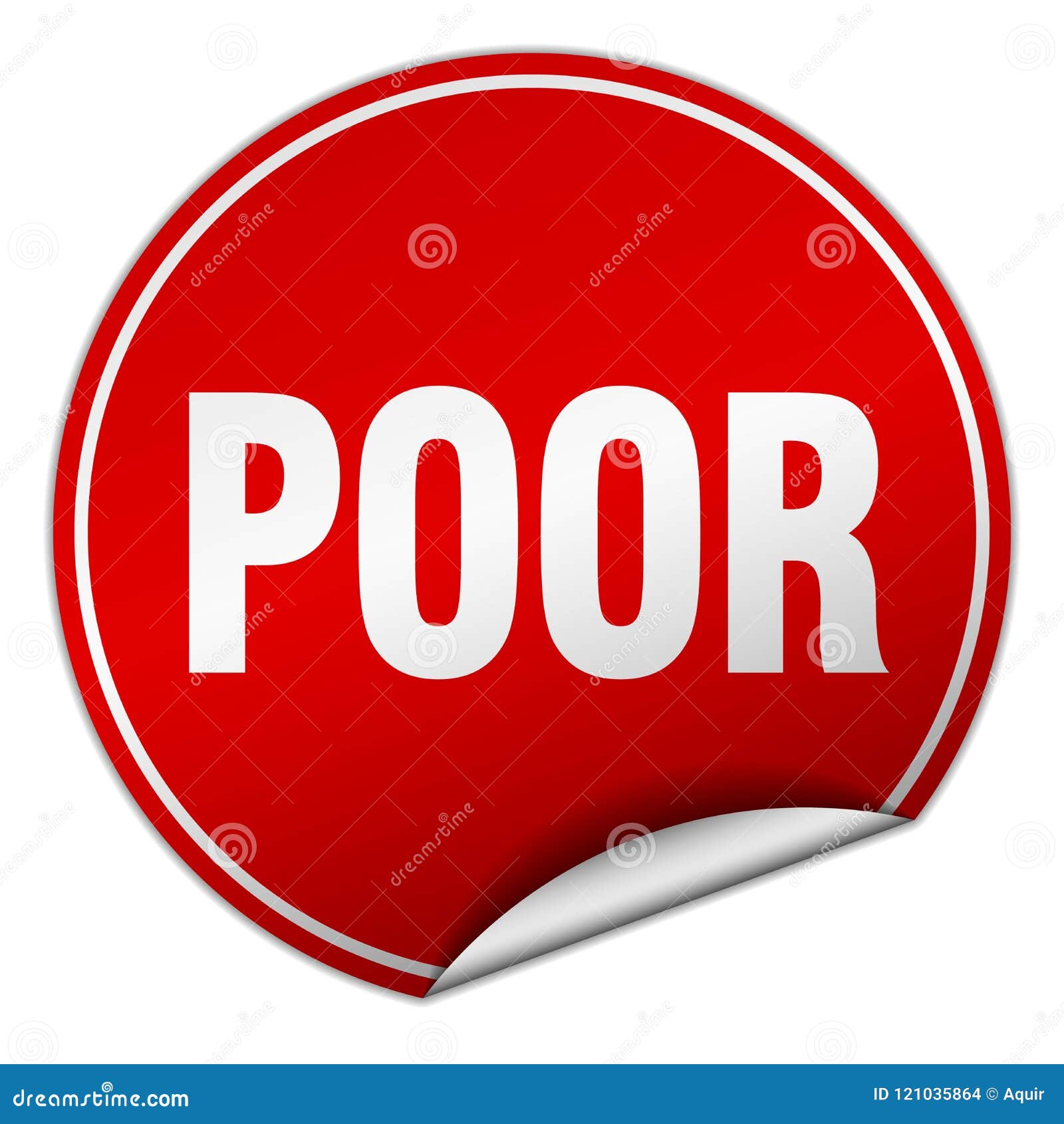 Poor sticker stock vector. Illustration of label, threedimensional ...