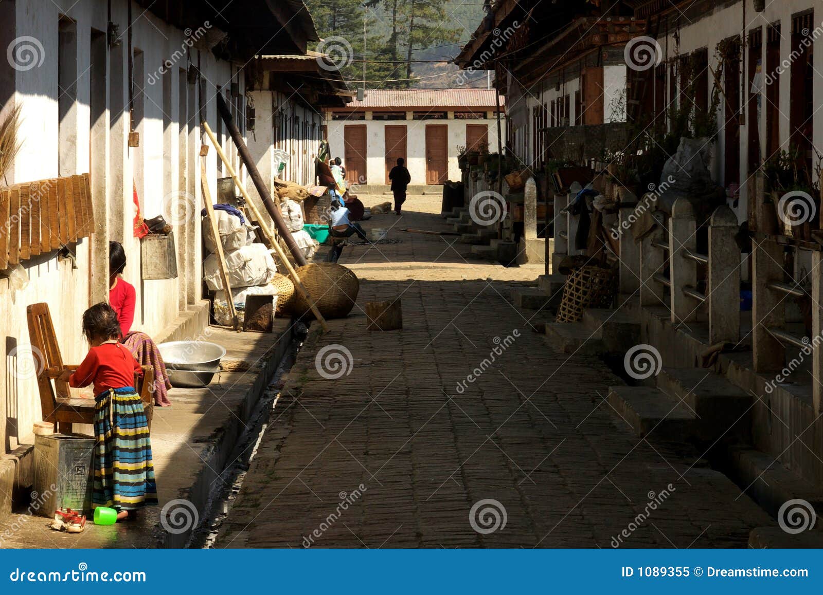 Poor Street in the Dochuia Dis Stock Image - Image of dresses, bamboo ...