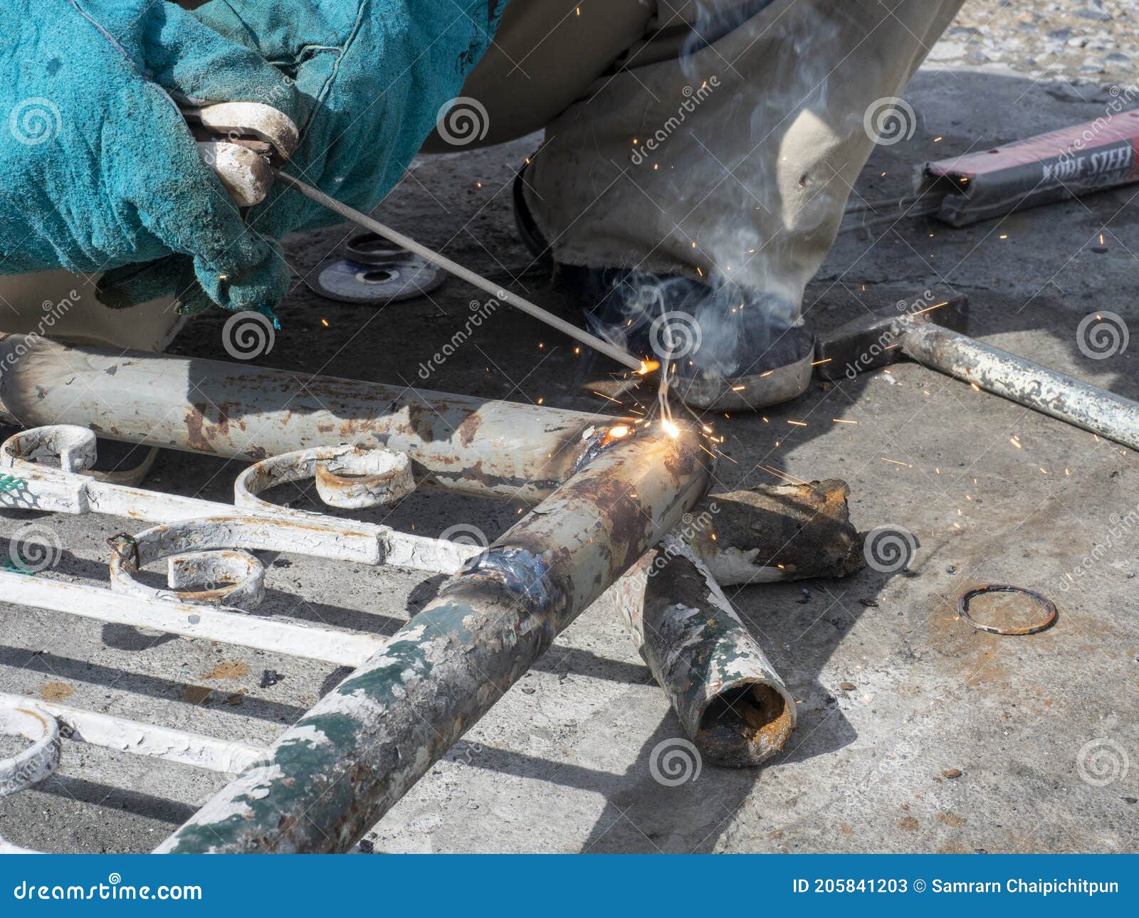Poor Welding Job On A Vintage Car In Renovation. Spot Welds On New ...