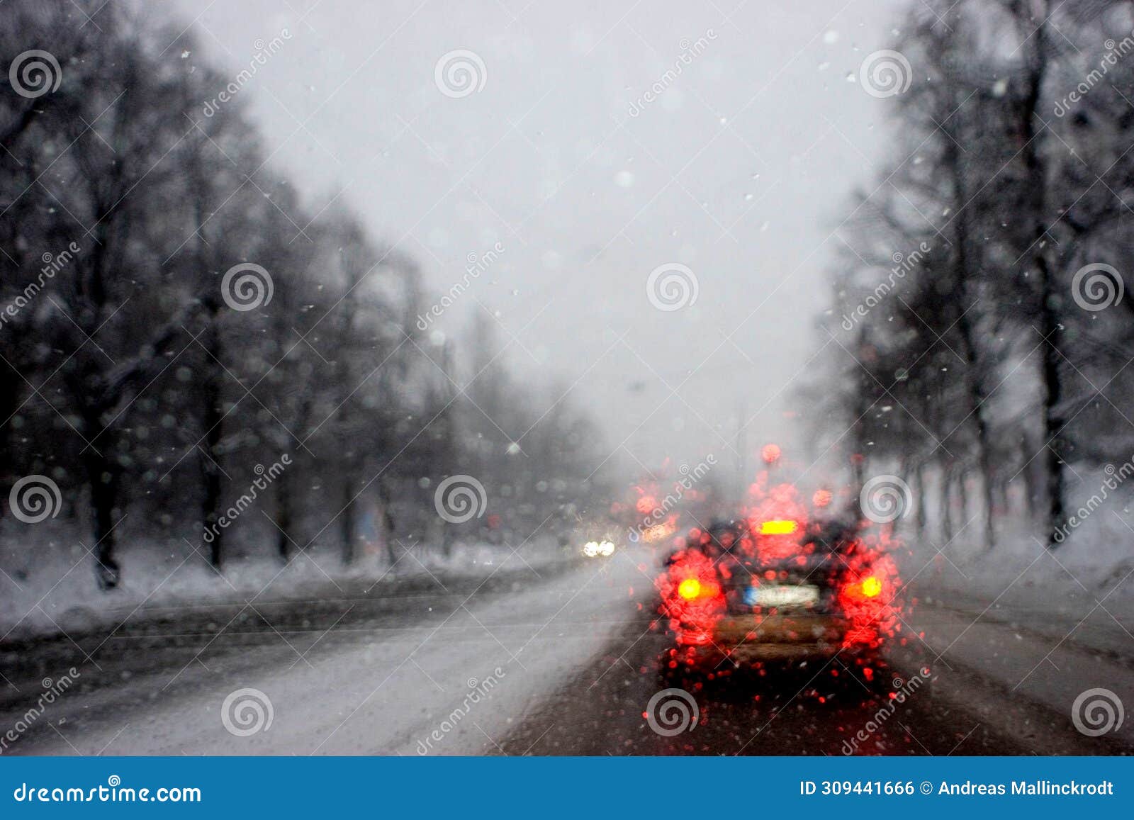 Poor Visibility through the Windshield in Rain and Snow, Munich Stock ...