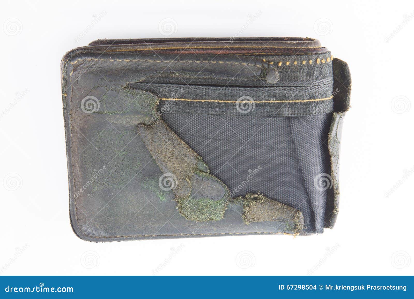 Poor Wallet Isolate on White Background. Stock Photo - Image of finance ...