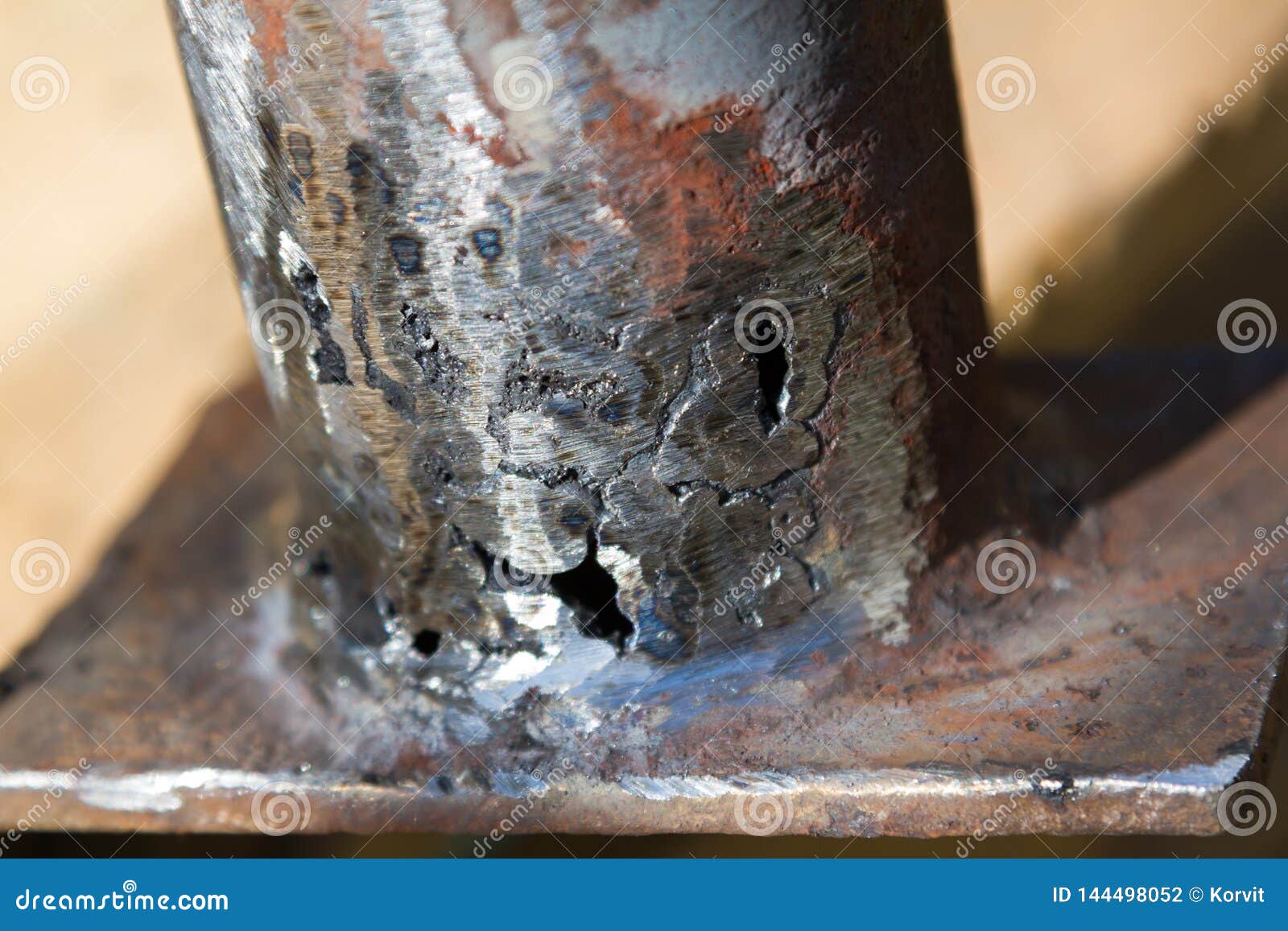 Poor Welding Job On A Vintage Car In Renovation. Spot Welds On New ...