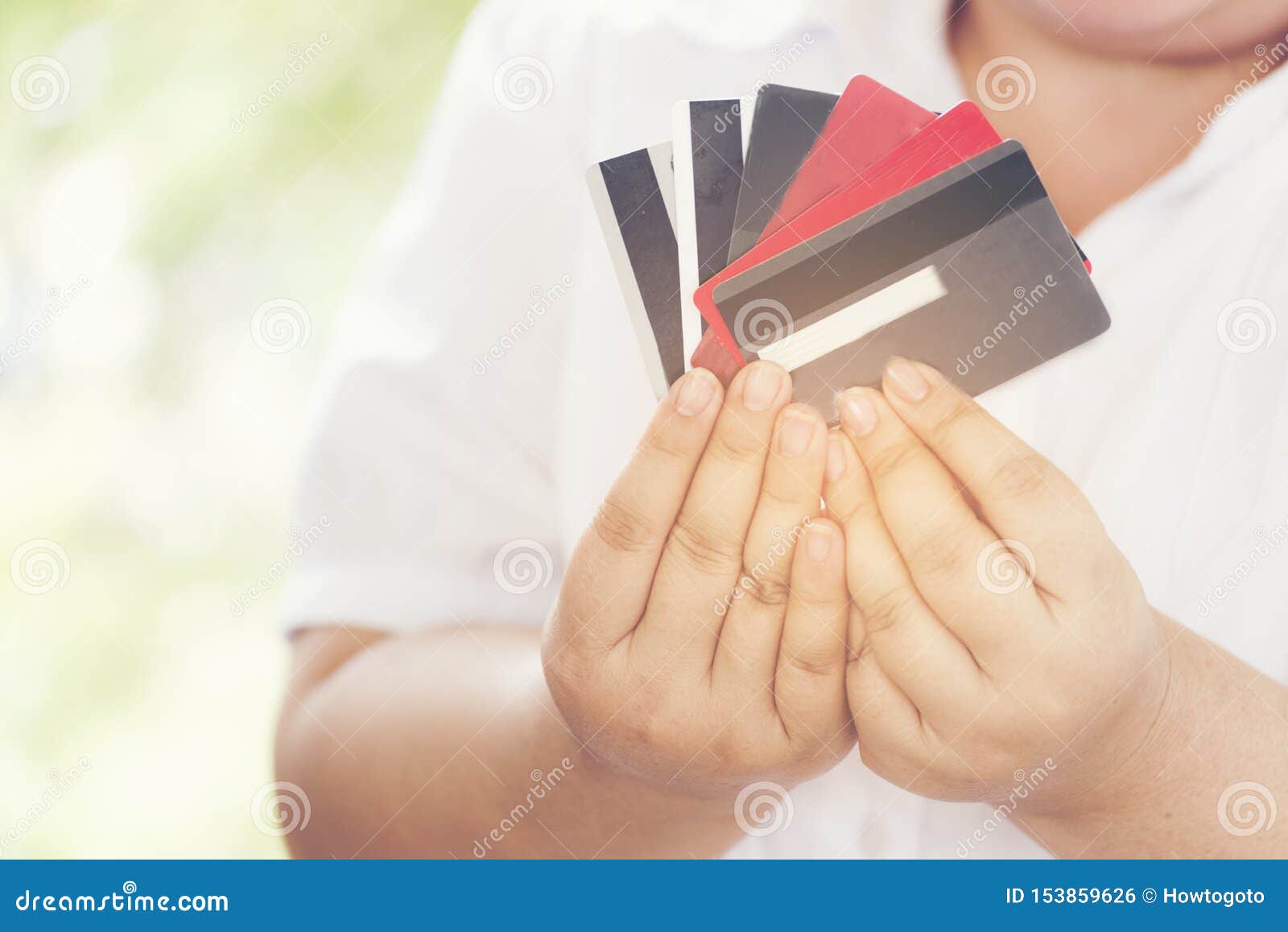 Poor Woman Has a Credit Card Problem. Financial Problem Concept Stock ...
