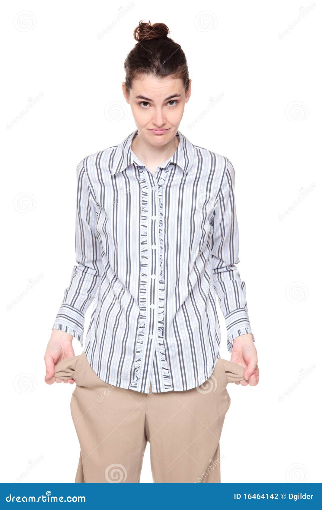 Poor - Woman with Turned Out Pockets Stock Photo - Image of woman ...