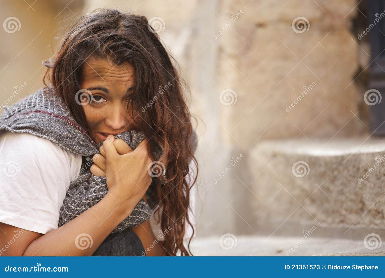 Poor young woman stock image. Image of despair, human - 21361523