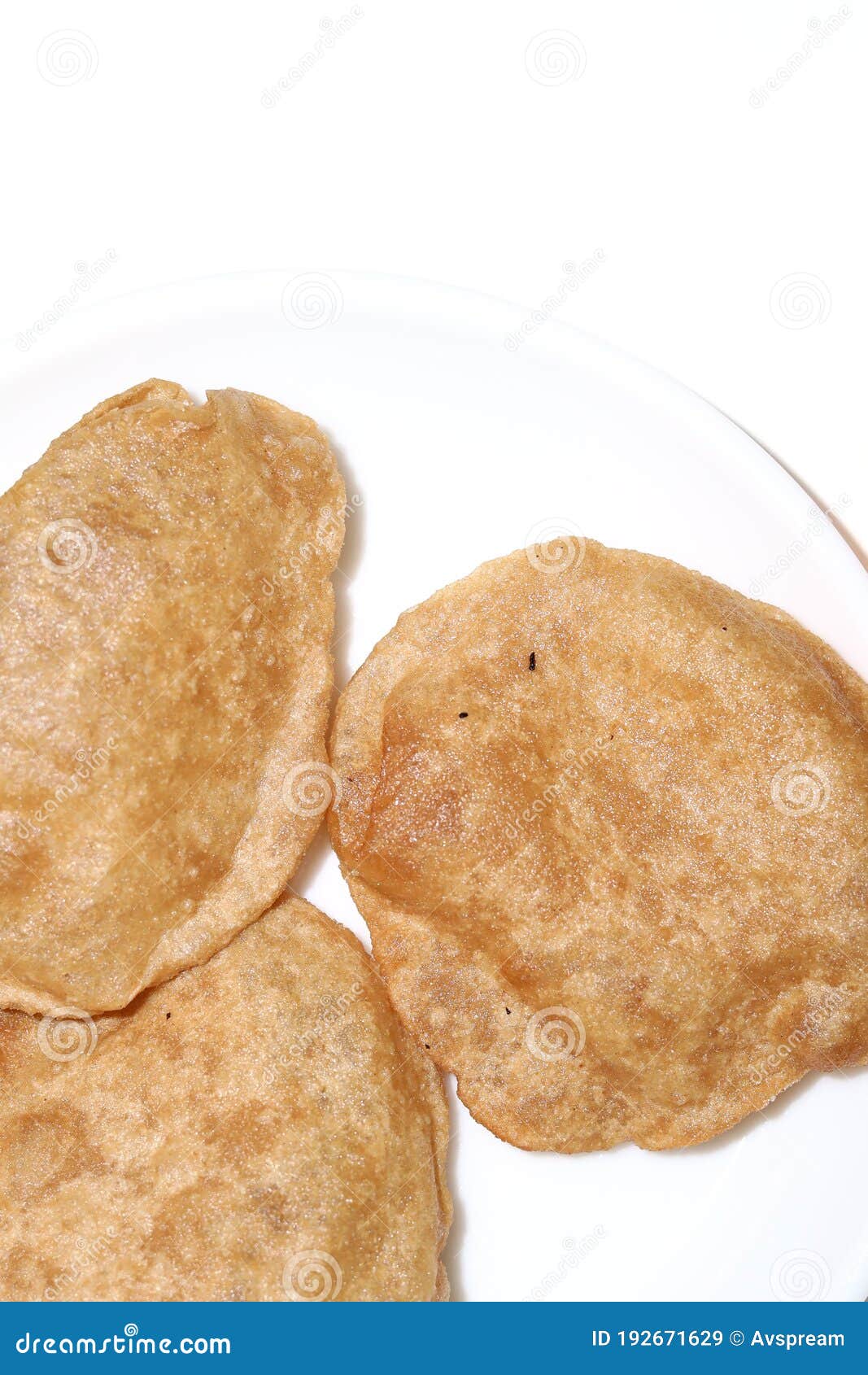 Poori Indian Bread Fried in a Pan on a Platter Stock Image - Image of ...