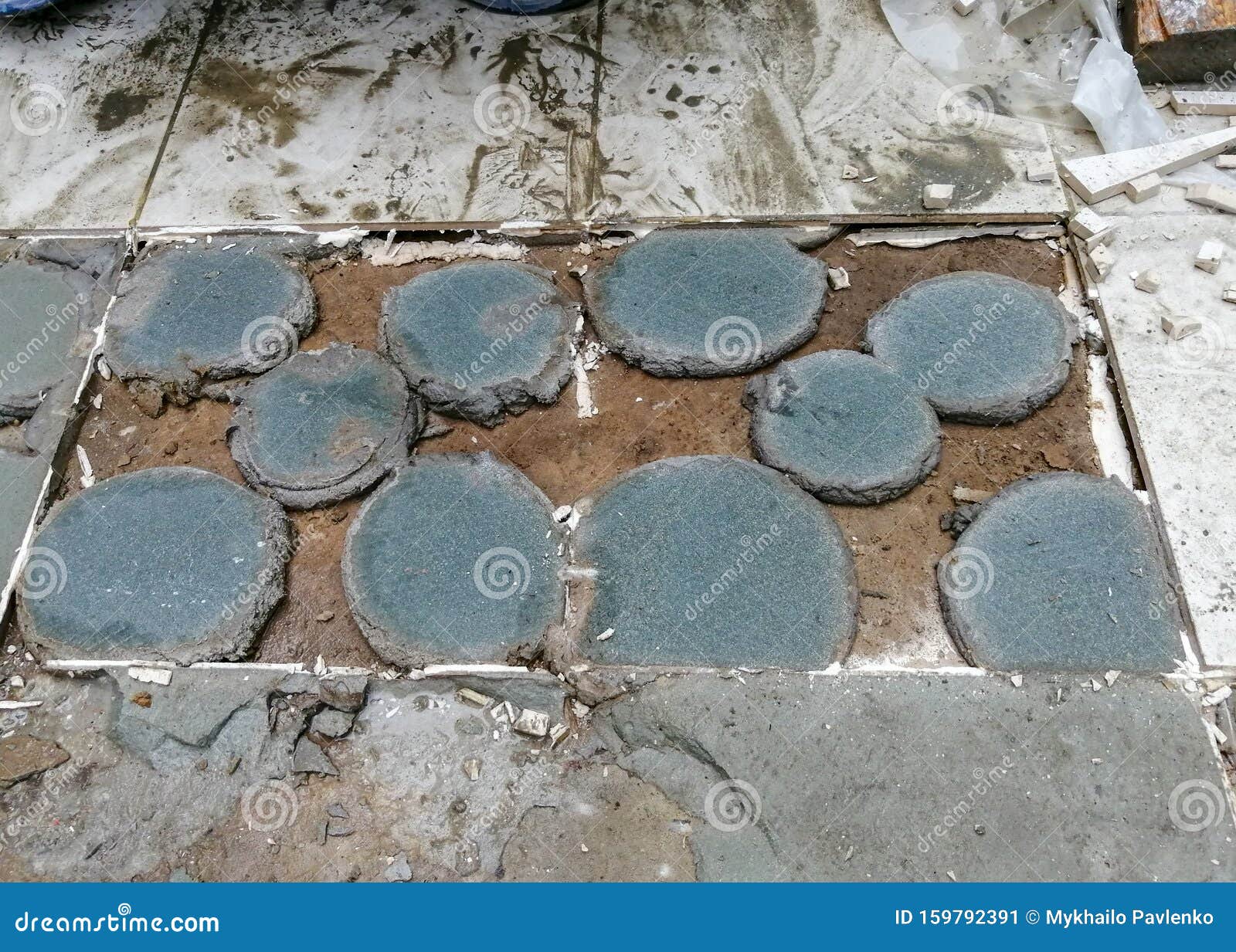 Poorly Laid Tile. Consequences of Work of Unscrupulous Builders Stock ...