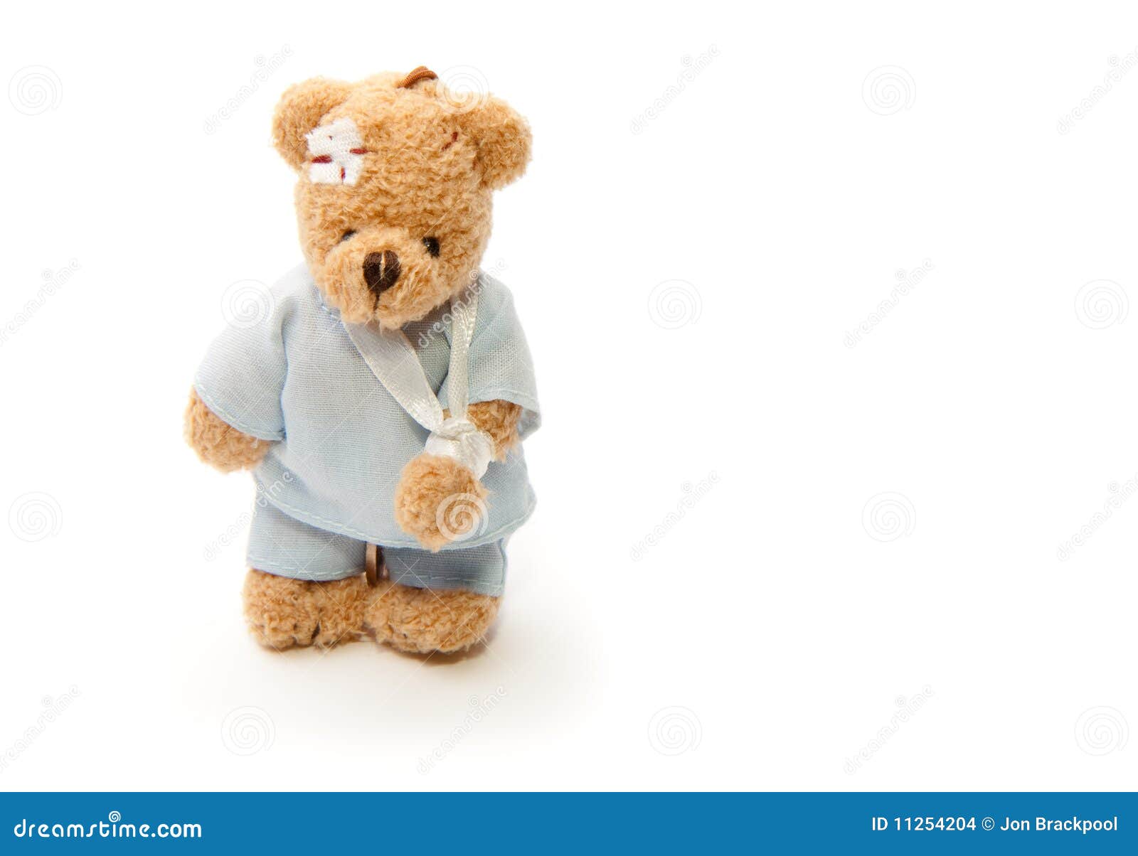 Poorly teddy bear stock photo. Image of background, plaster - 11254204