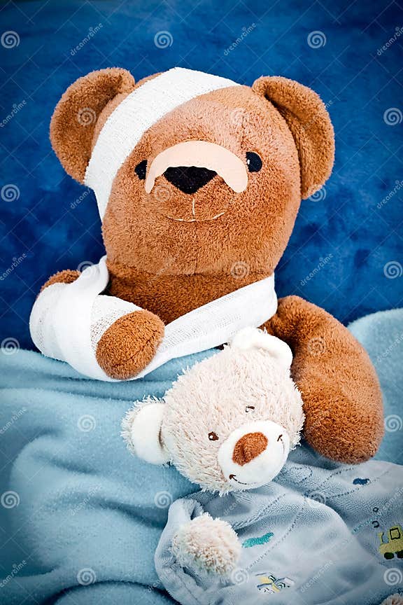 Poorly teddy bear stock photo. Image of head, convalescing - 15787774